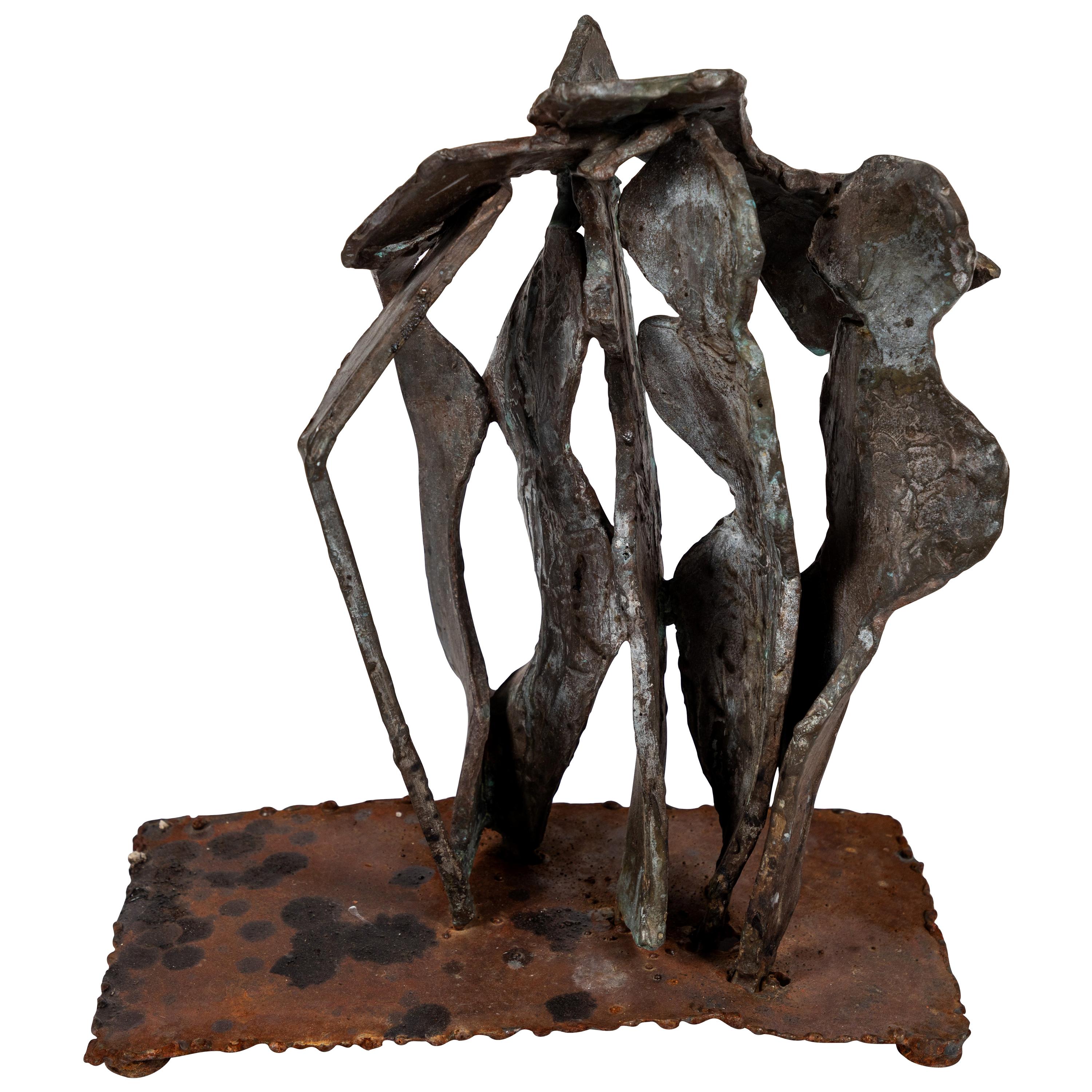 Abstract Brutalist Metal Sculpture at 1stDibs