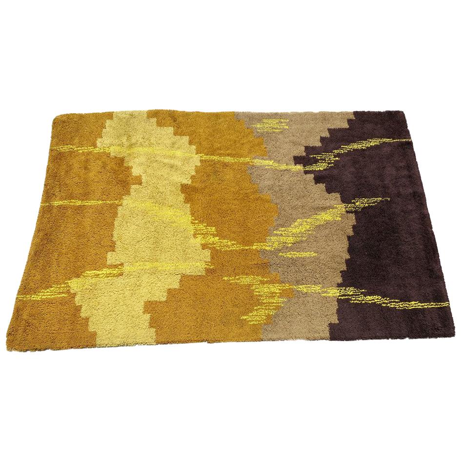 Vintage Shag Rya Rug/ Ege Rya Sweden at 1stDibs