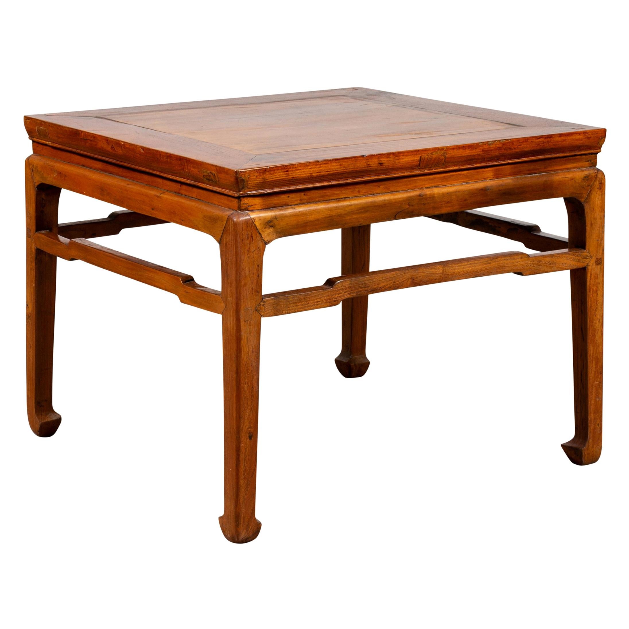 Chinese Antique Ming Dynasty Style Elmwood Side Table with Humpback ...