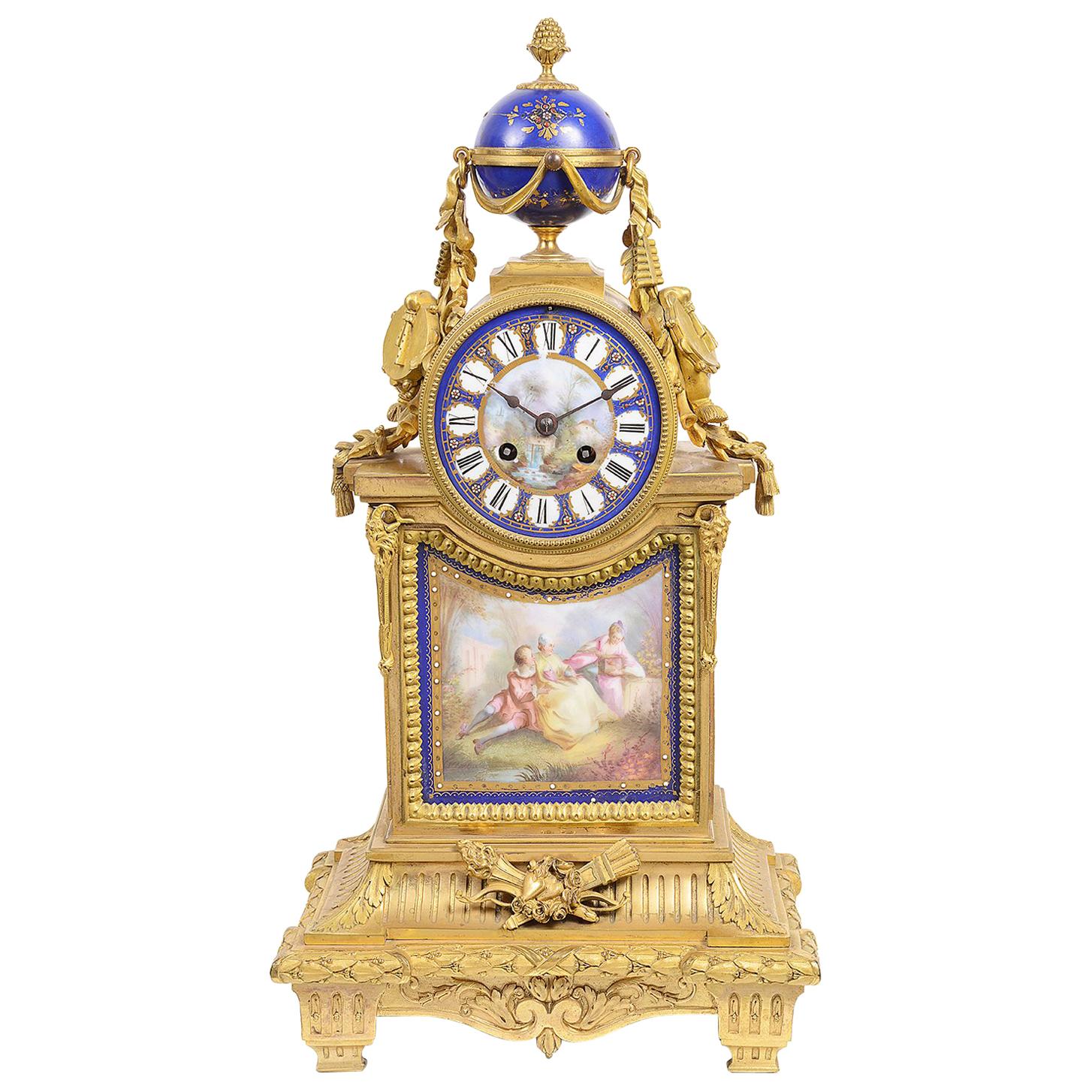 19th Century Revolving Mantel Clock at 1stDibs