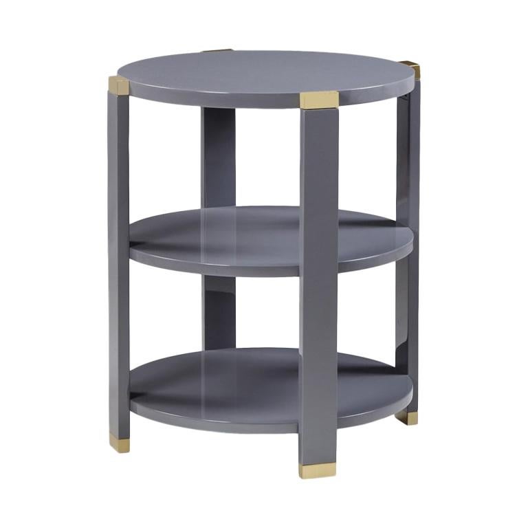 Storm Grey Lacquered Side Table at 1stDibs