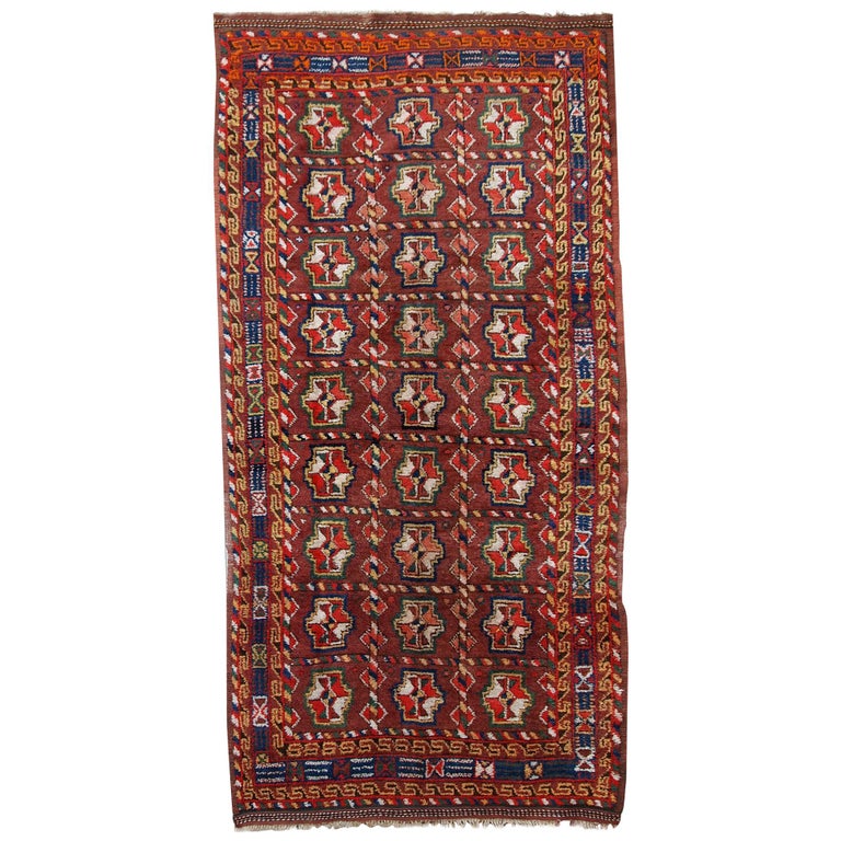 Handmade Antique Kurdish Style Rug, 1920s, 1C499 For Sale at 1stDibs