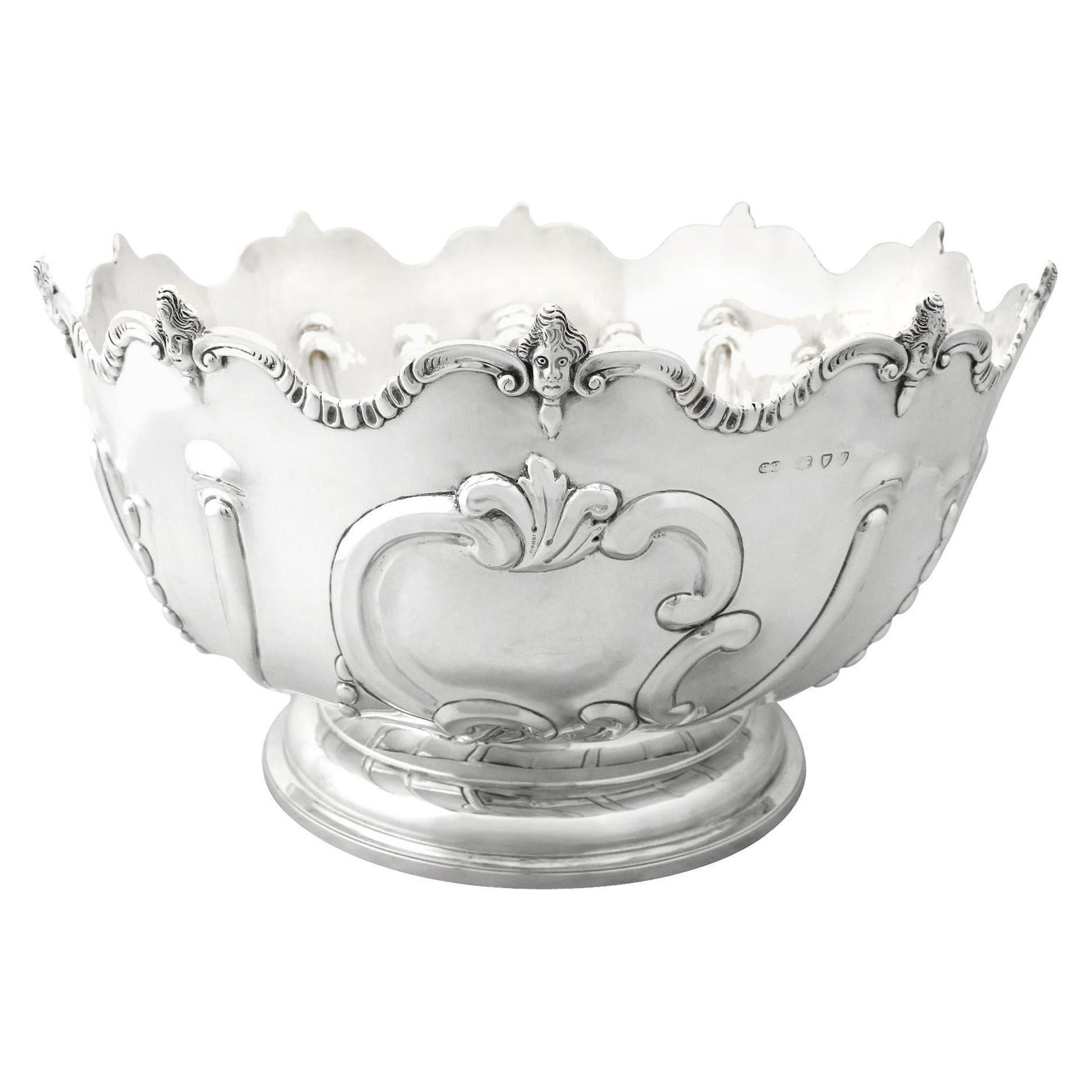 19th Century Victorian Ornate Chased Antique Sterling Silver Bowl at ...