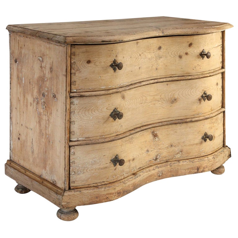 Italian Serpentine-Front Pine Commode at 1stDibs
