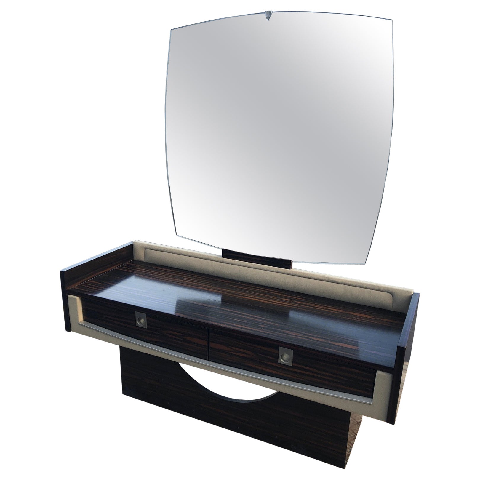 Vintage Industrial Vanity with Mirror For Sale at 1stDibs