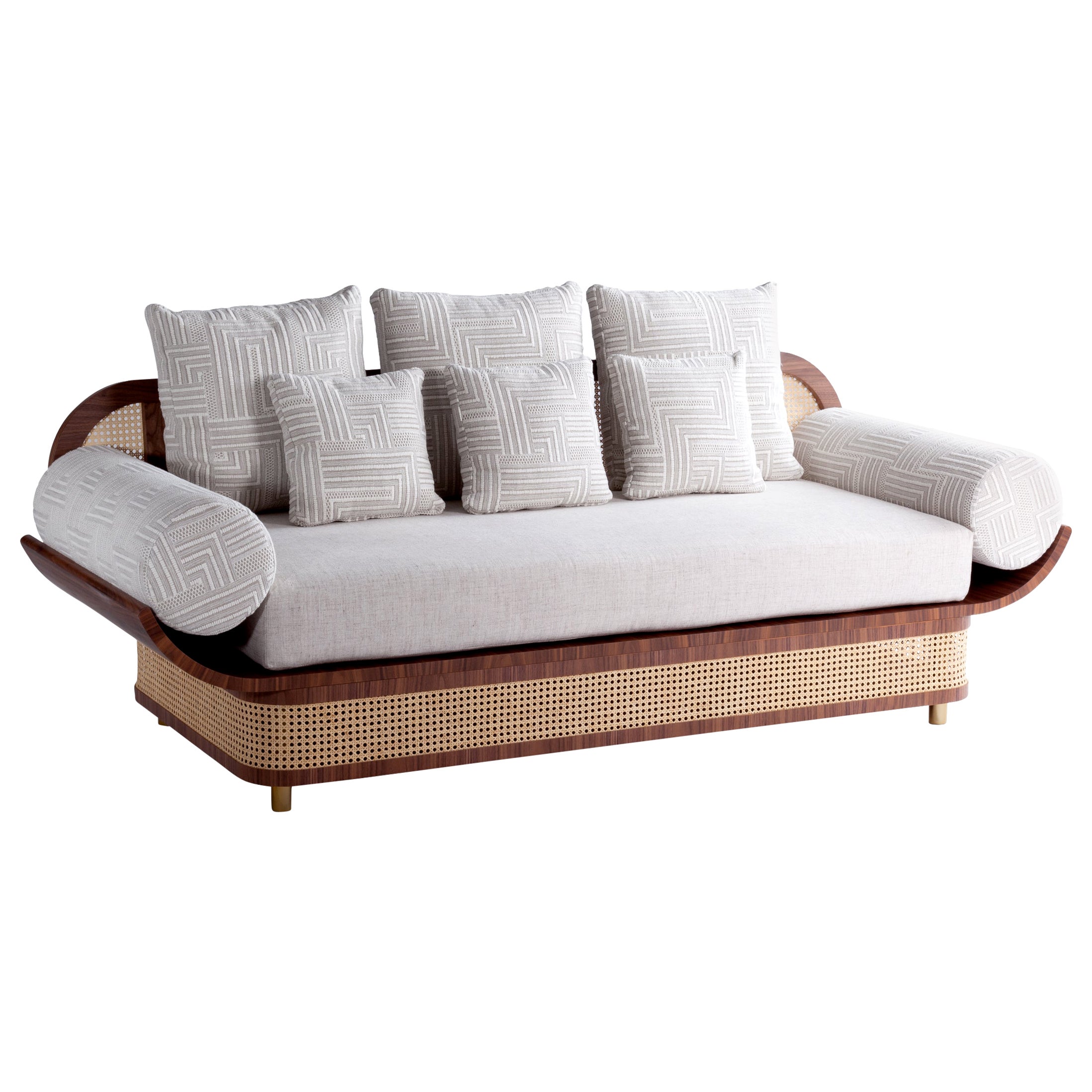 Handcrafted Moon Couch, Handmade with Silvered Brass and Handwoven ...