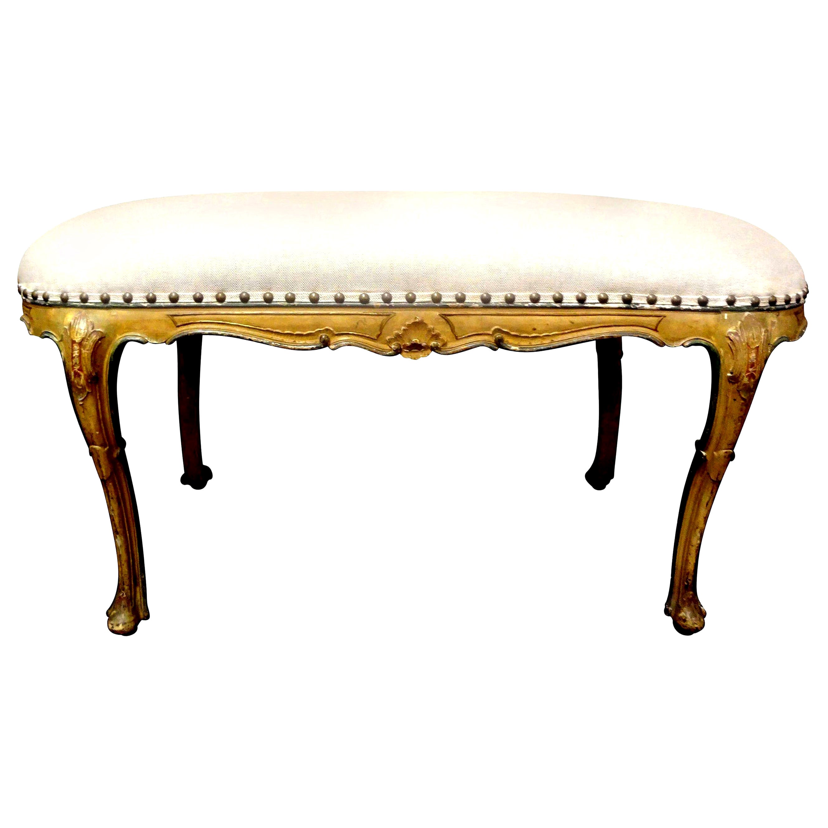 Tufted Fancy Formal French Louis XV Rope and Tassel Window Bench ...