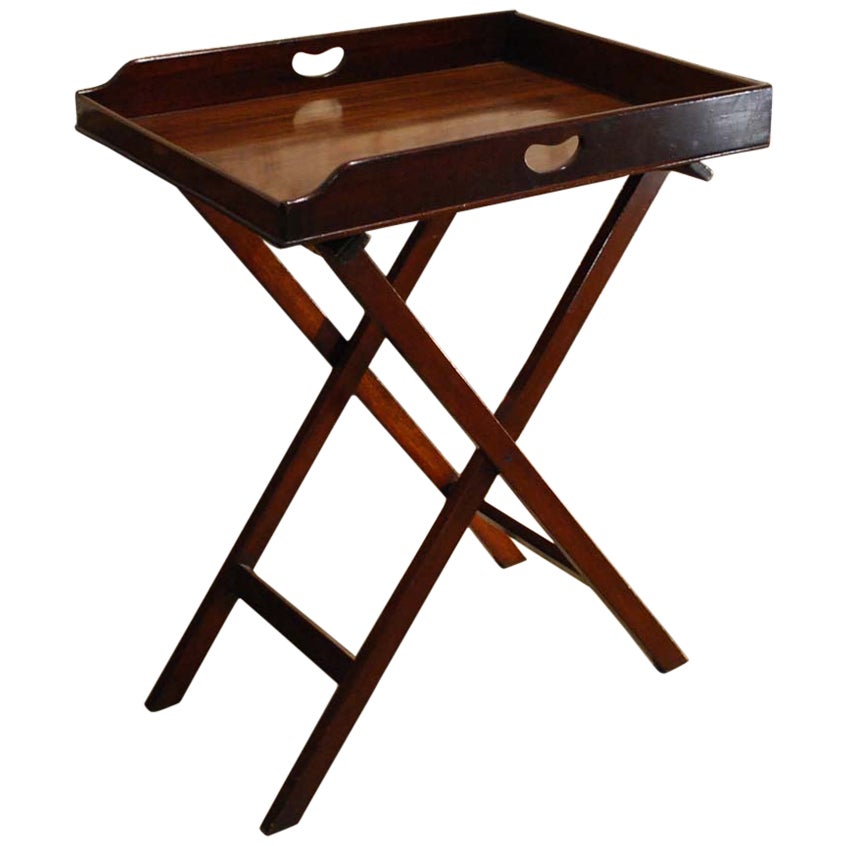 Rare English Mahogany Butler's Tray with Companion Serving Table at 1stDibs