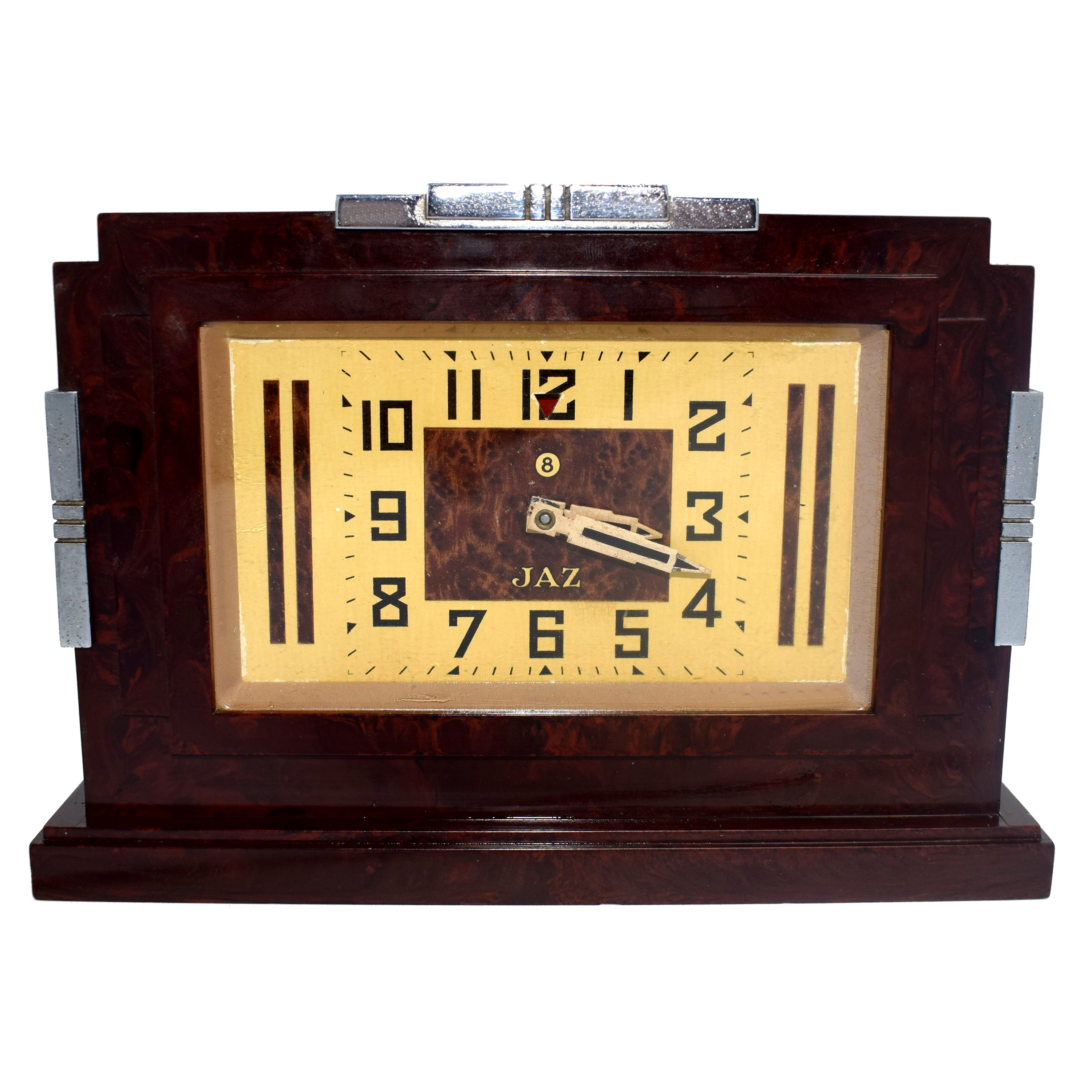 Original 1930s French Art Deco Bakelite Jaz Clock For Sale at 1stDibs