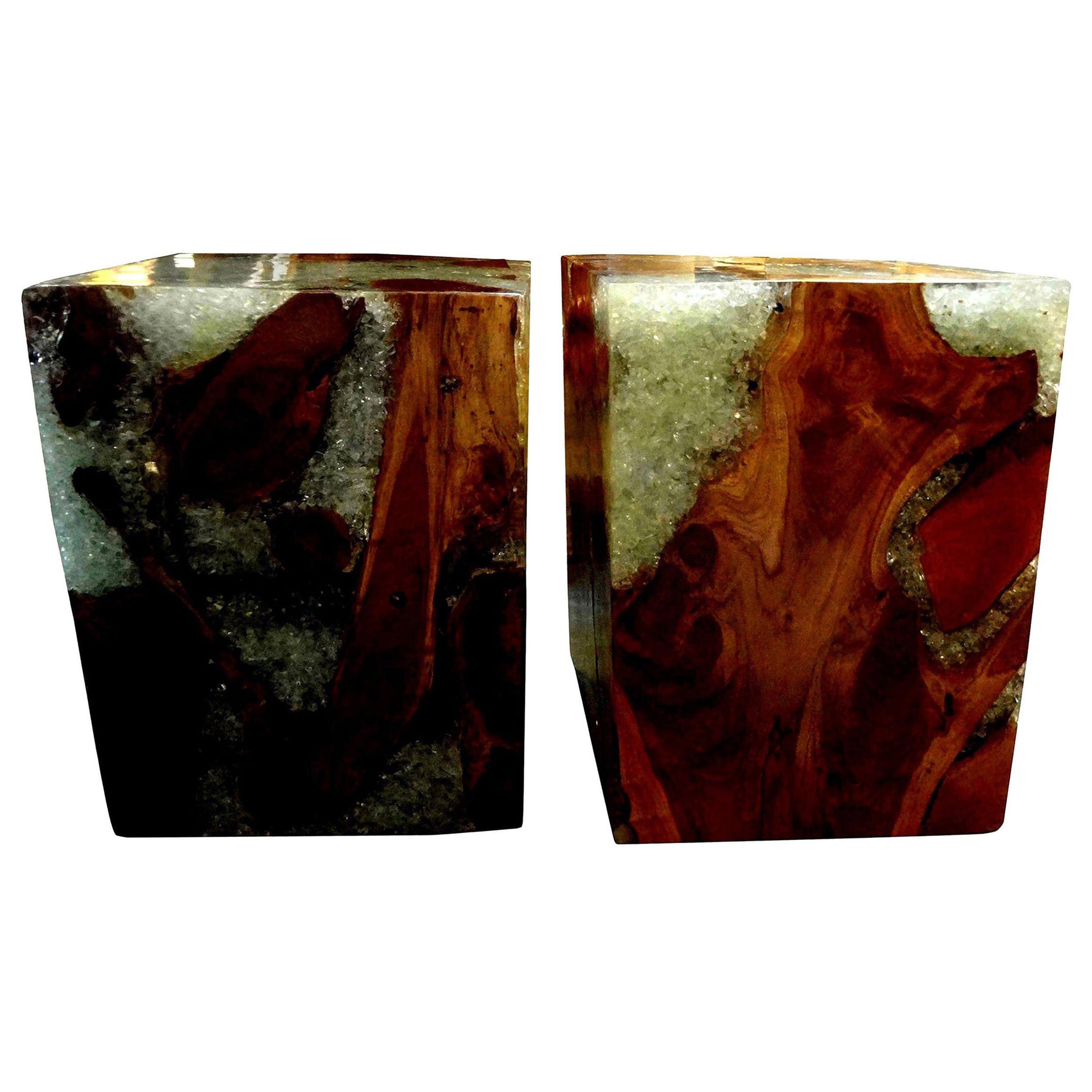 Vintage Solid Burl Wood Cube at 1stDibs