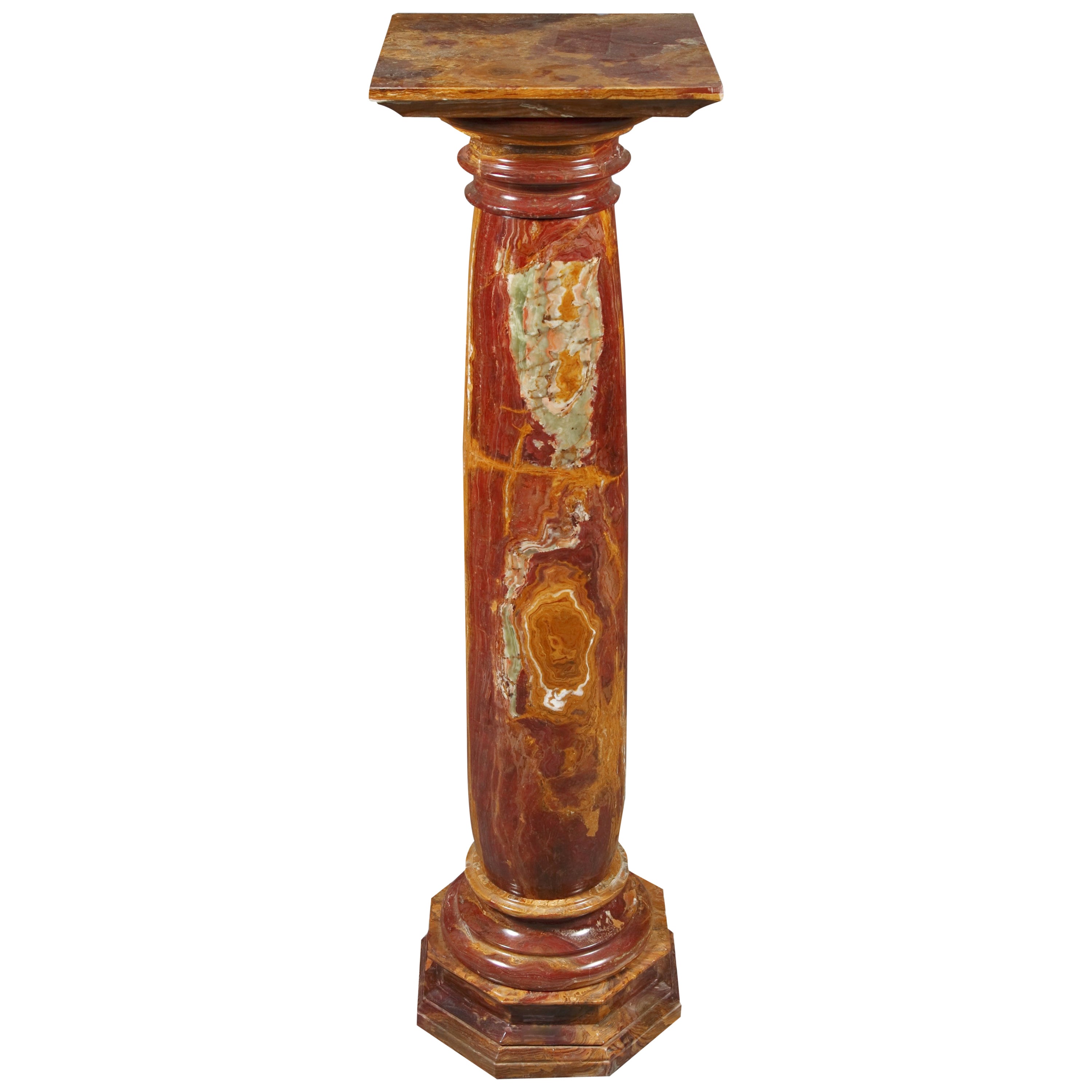 Unique Marble Column with Natural Grain For Sale at 1stDibs