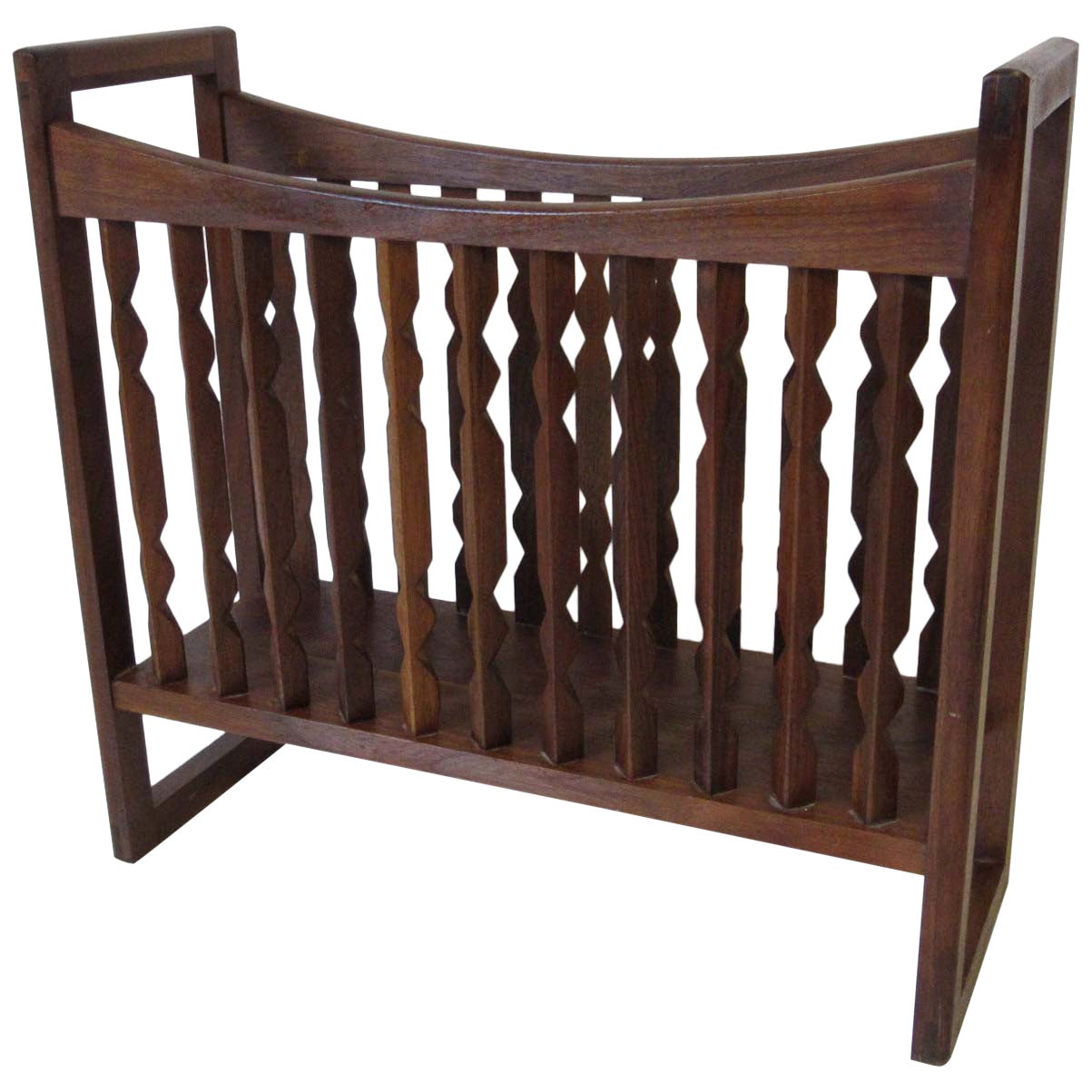 Multi Adjustable Modernist Wall Hanging Walnut Magazine Display Rack ...