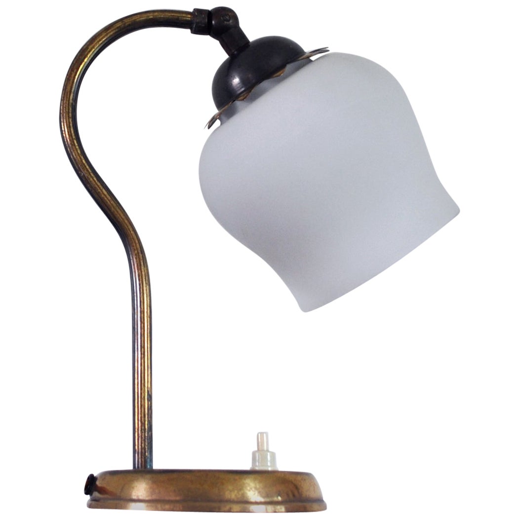 1930s Art Deco Glass and Chrome Table Lamp at 1stDibs