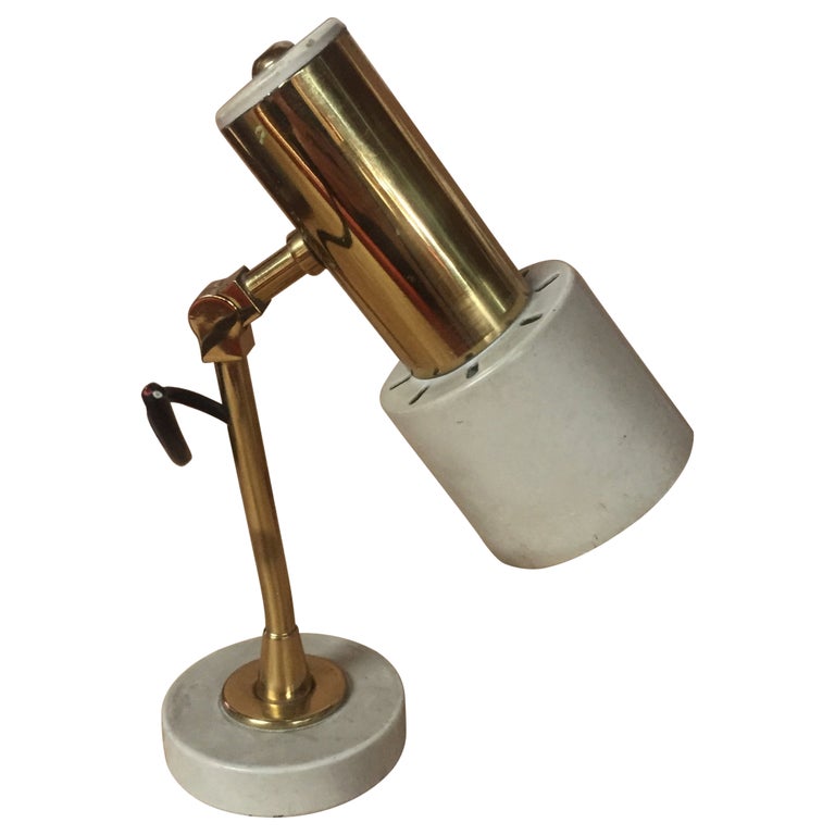Small Desk Lamp in Brass with Stone Base For Sale at 1stDibs