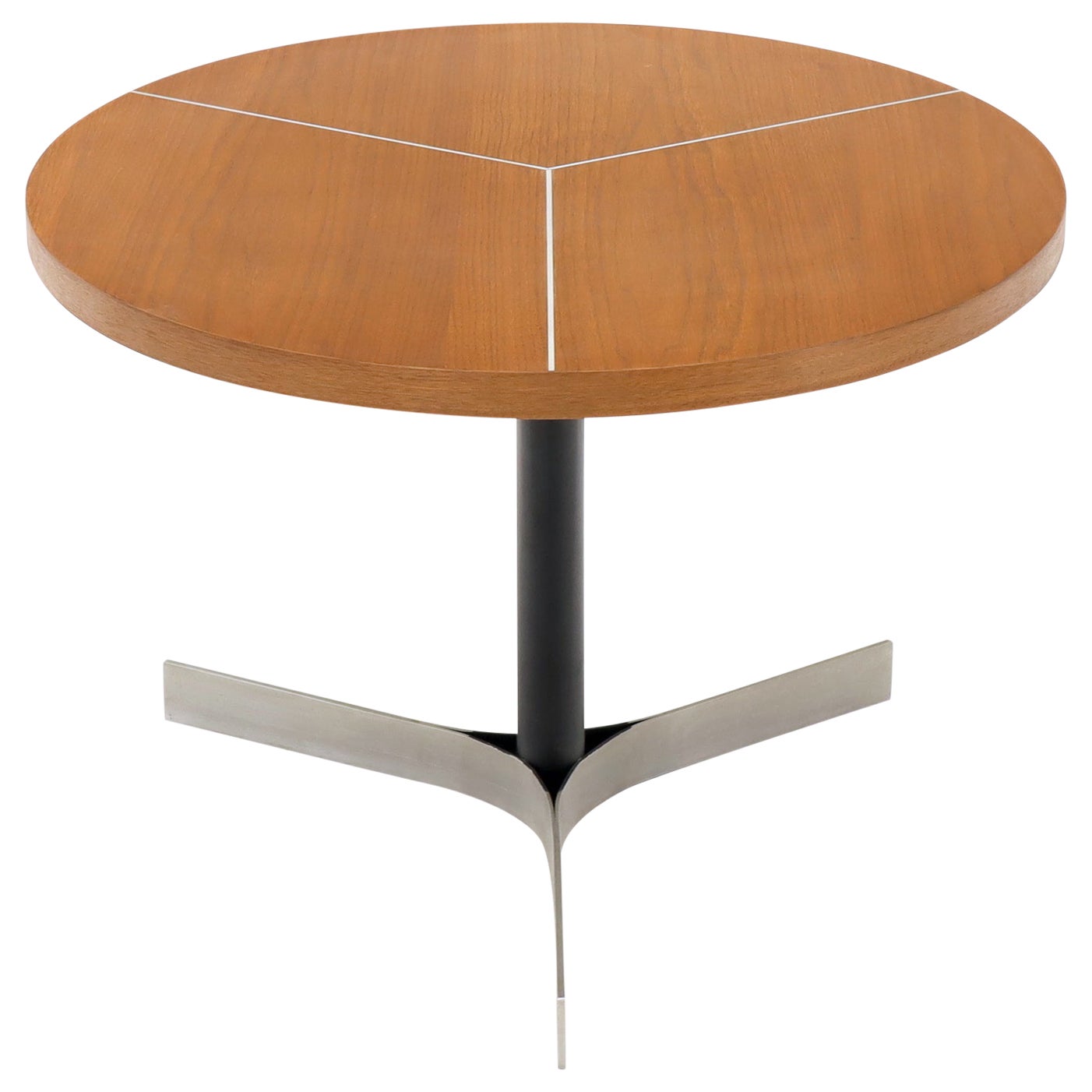 Brass and Round Black Granite Top Tri Legged Pedestal End Side Table ...