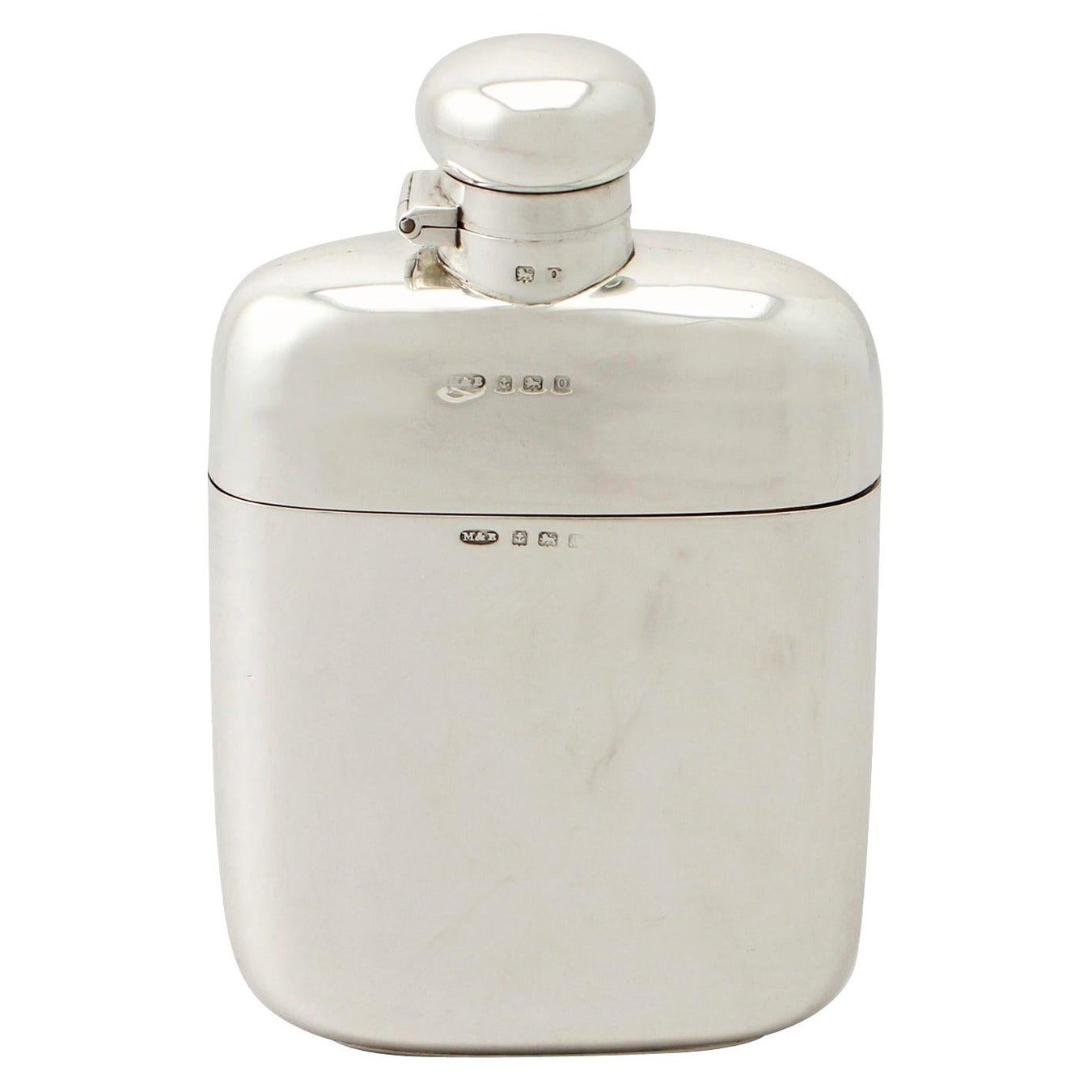 Antique George V Sterling Silver Hip Flask at 1stDibs