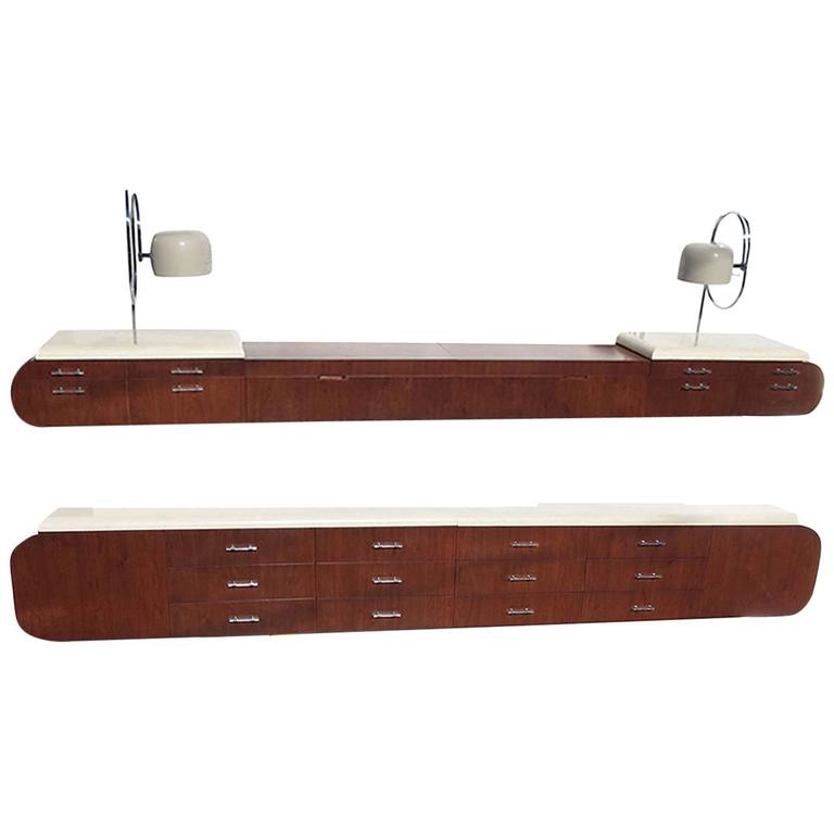 Arthur Elrod Wall-Mounted Bedroom Suite for Laurence Harvey at 1stDibs