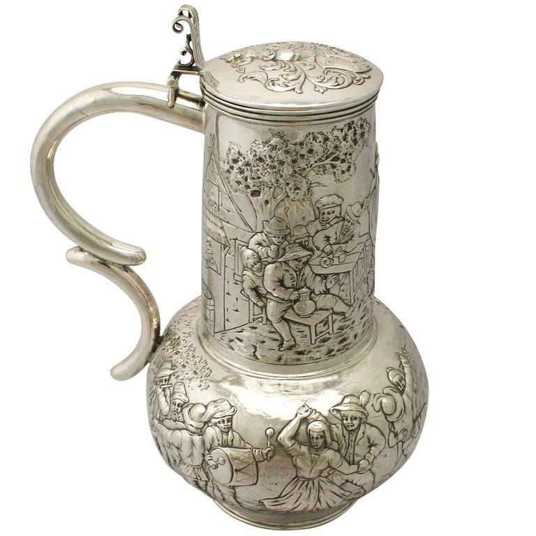 Antique Arts and Crafts Style German Silver Flagon For Sale at 1stDibs ...