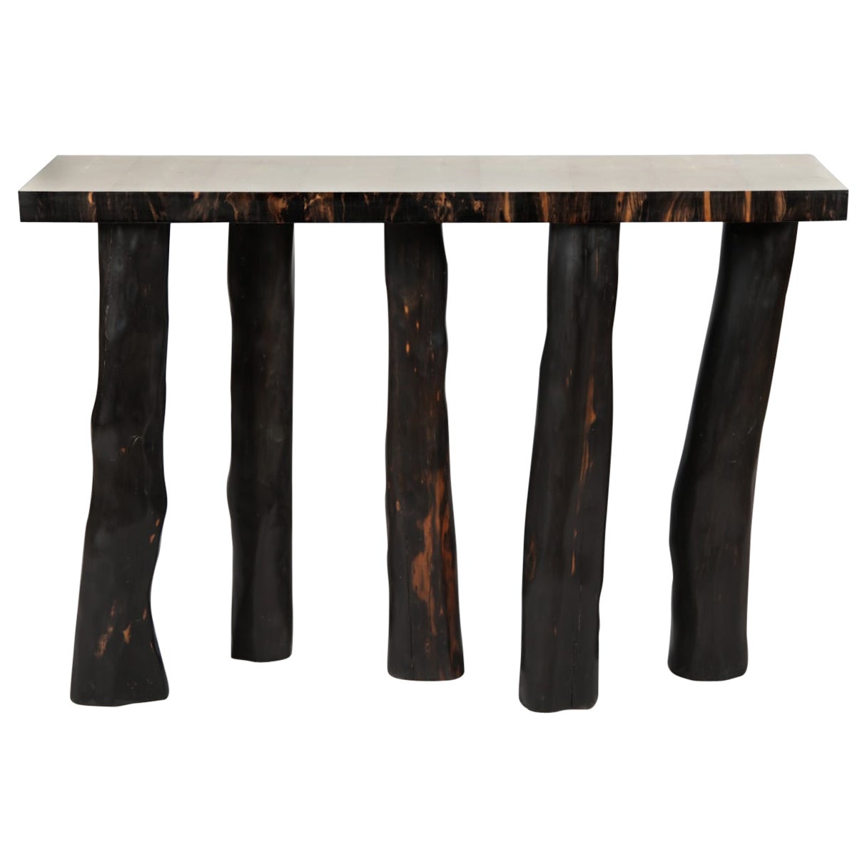 Faux Shagreen Double-Sided Studded Waterfall Console Table For Sale at ...