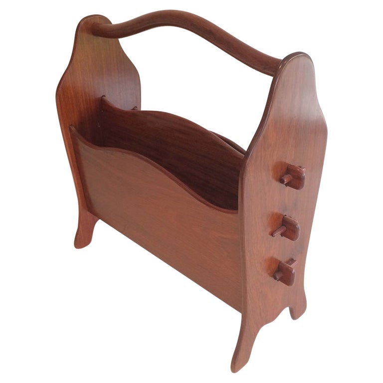 Scandinavian Teak Magazine Rack, Circa 1970 For Sale at 1stDibs