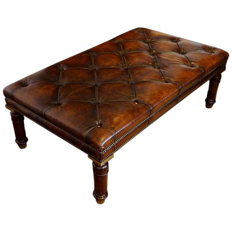 Leather Banquet Stool at 1stDibs