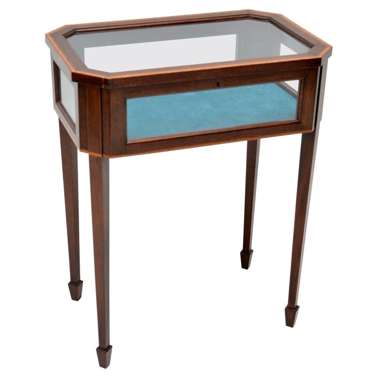 Antique Edwardian Inlaid Mahogany Bijouterie Display Table at 1stDibs
