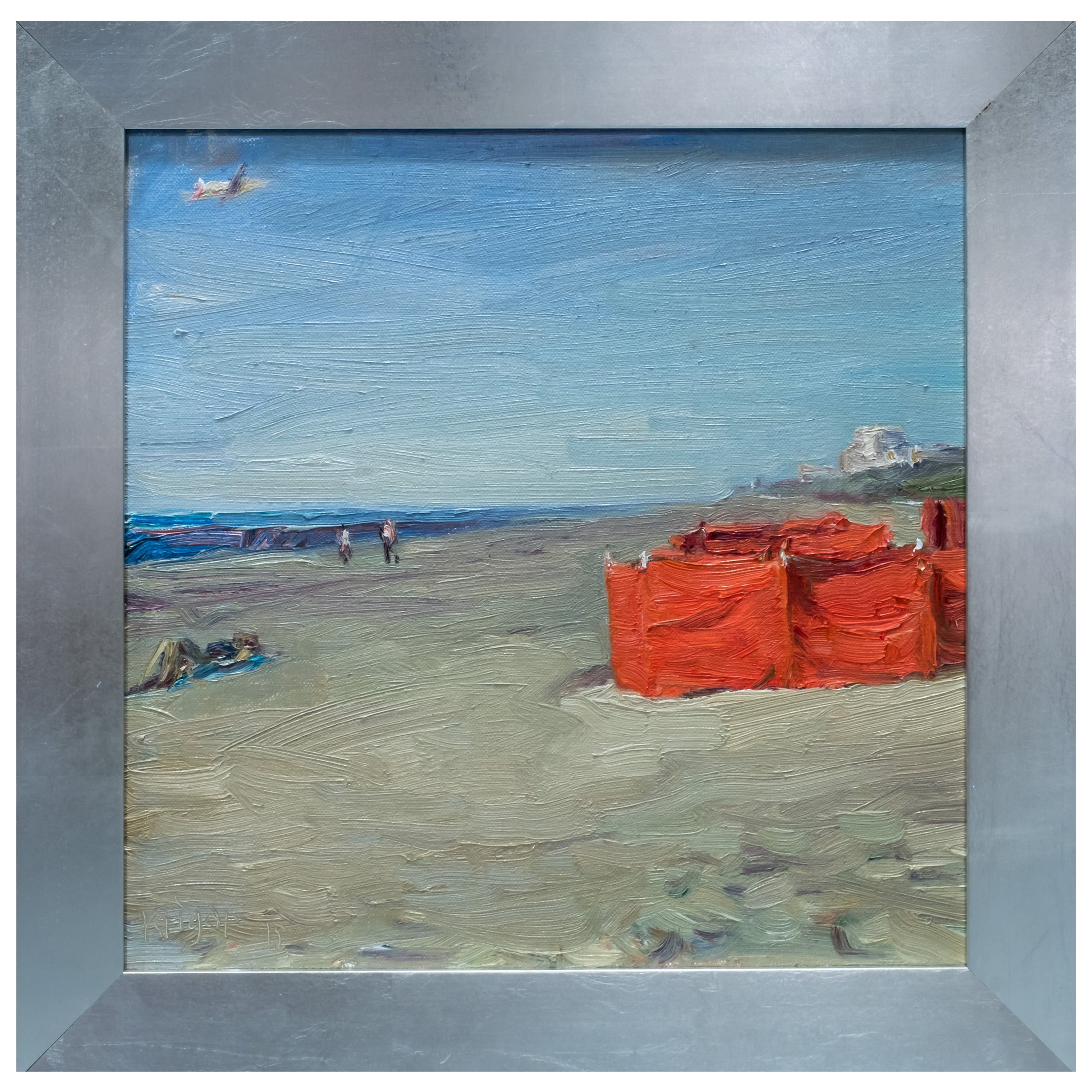 Surrealist Mediterranean Beach Scene Painting, circa 1983 For Sale at ...