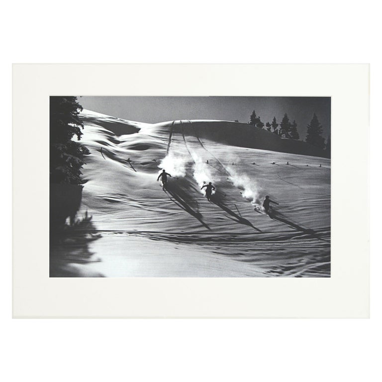 Vintage Ski Photography, Antique Alpine Ski Photograph, 'Descent in ...