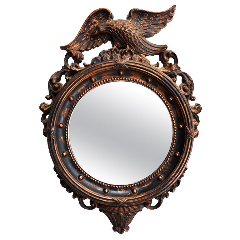 Exquisite Giltwood and Painted Bull's Eye Mirror at 1stDibs