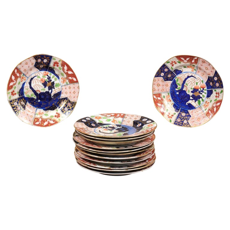 Set of 13 Coalport Porcelain “Money Tree” Dinner Plates, England, circa ...