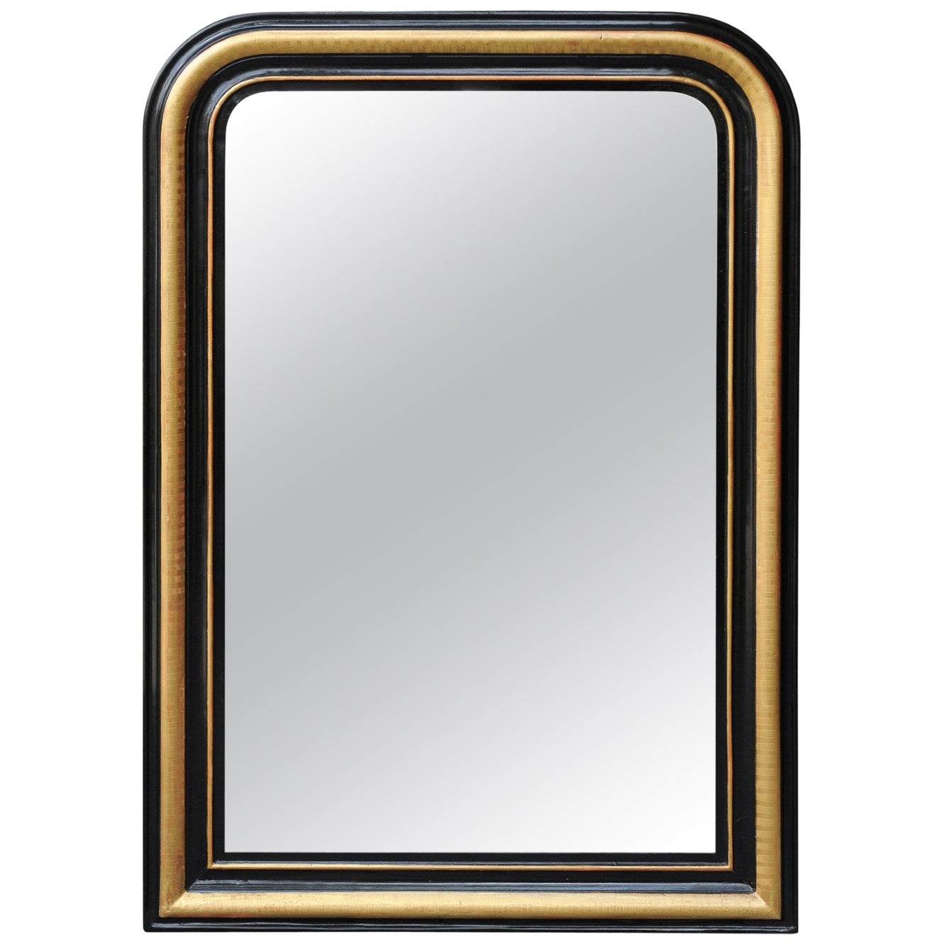 Early 1900s Black Spanish Frame with Gold Trim Mirror For Sale at 1stDibs