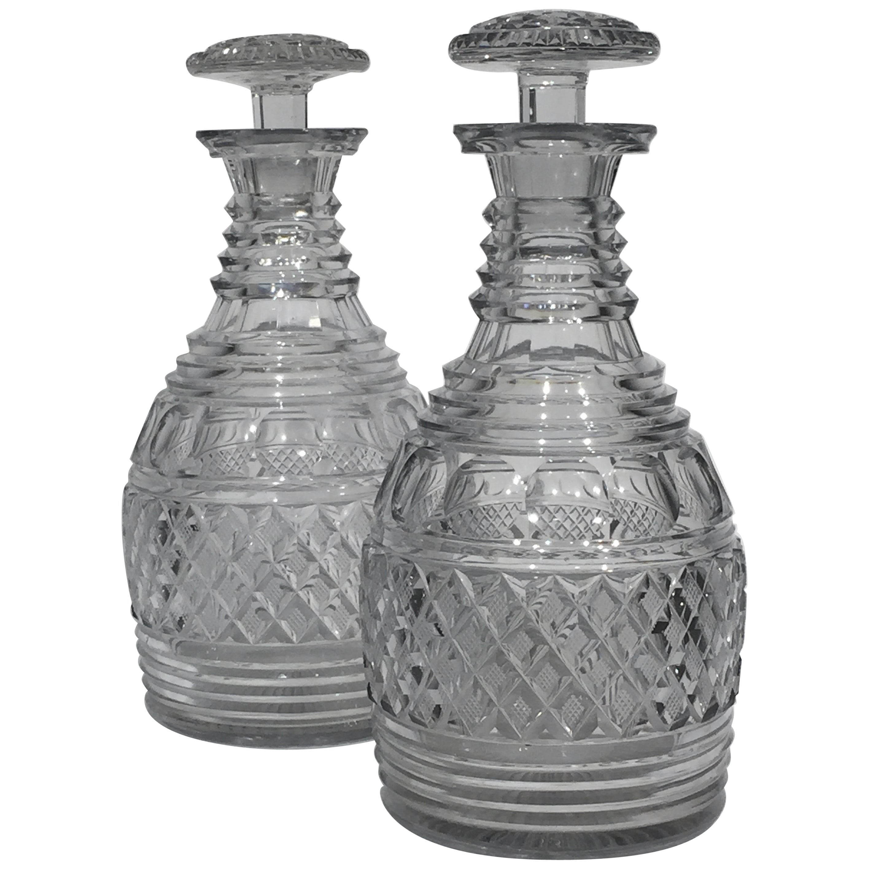 Antique American Signed "Libbey" Panel Cut Crystal Exceptional Large ...