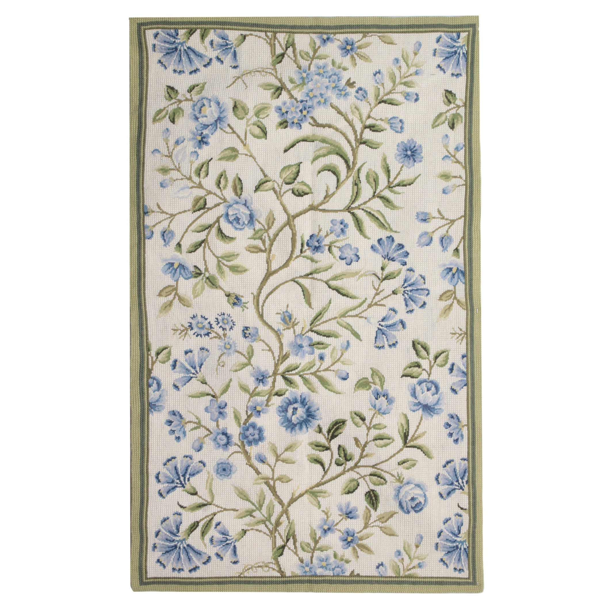 Vintage Large French Aubusson Needlepoint Wool Rug, Floral, circa 1950 ...