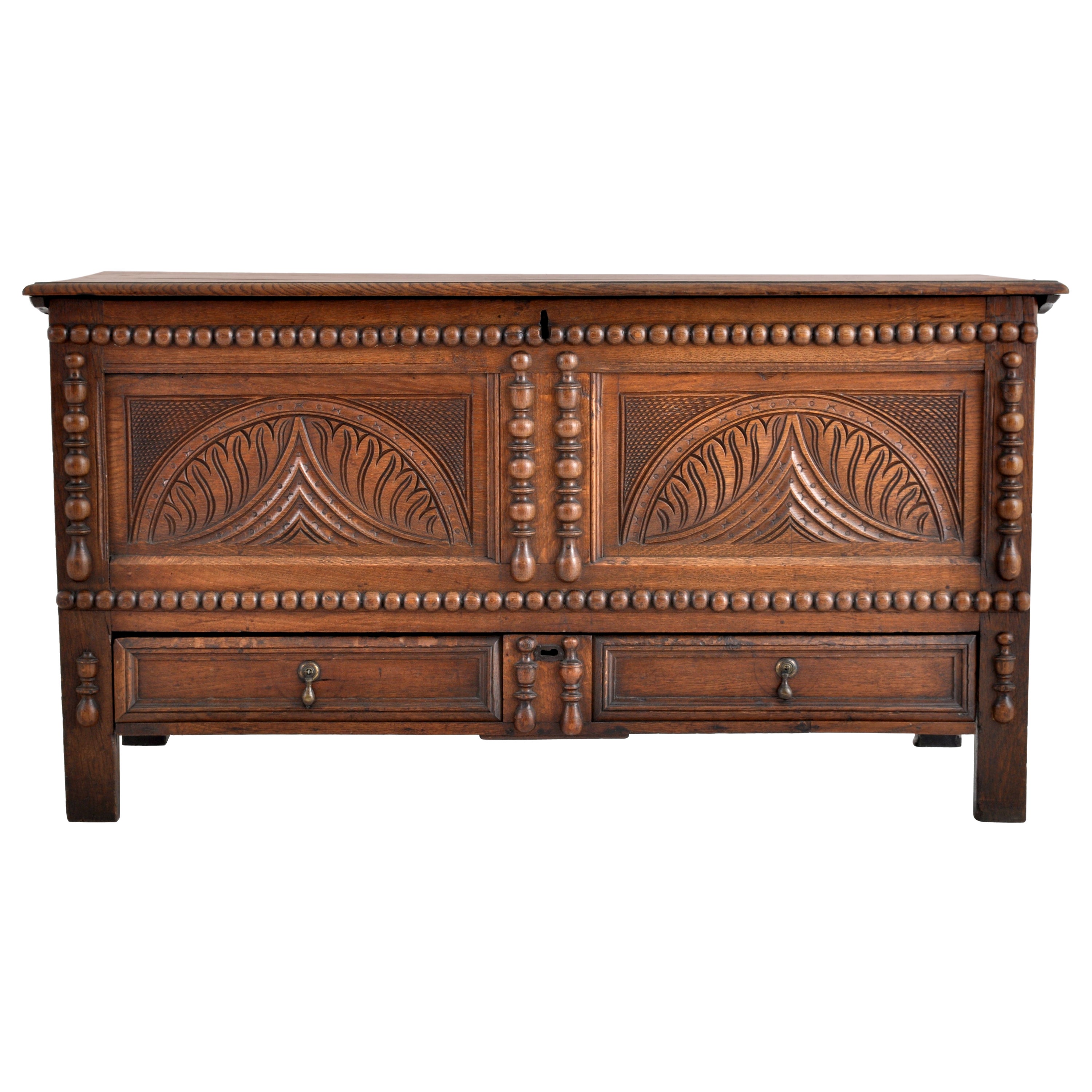 Late 18th Century Oak Mule Chest of Small Proportions at 1stDibs