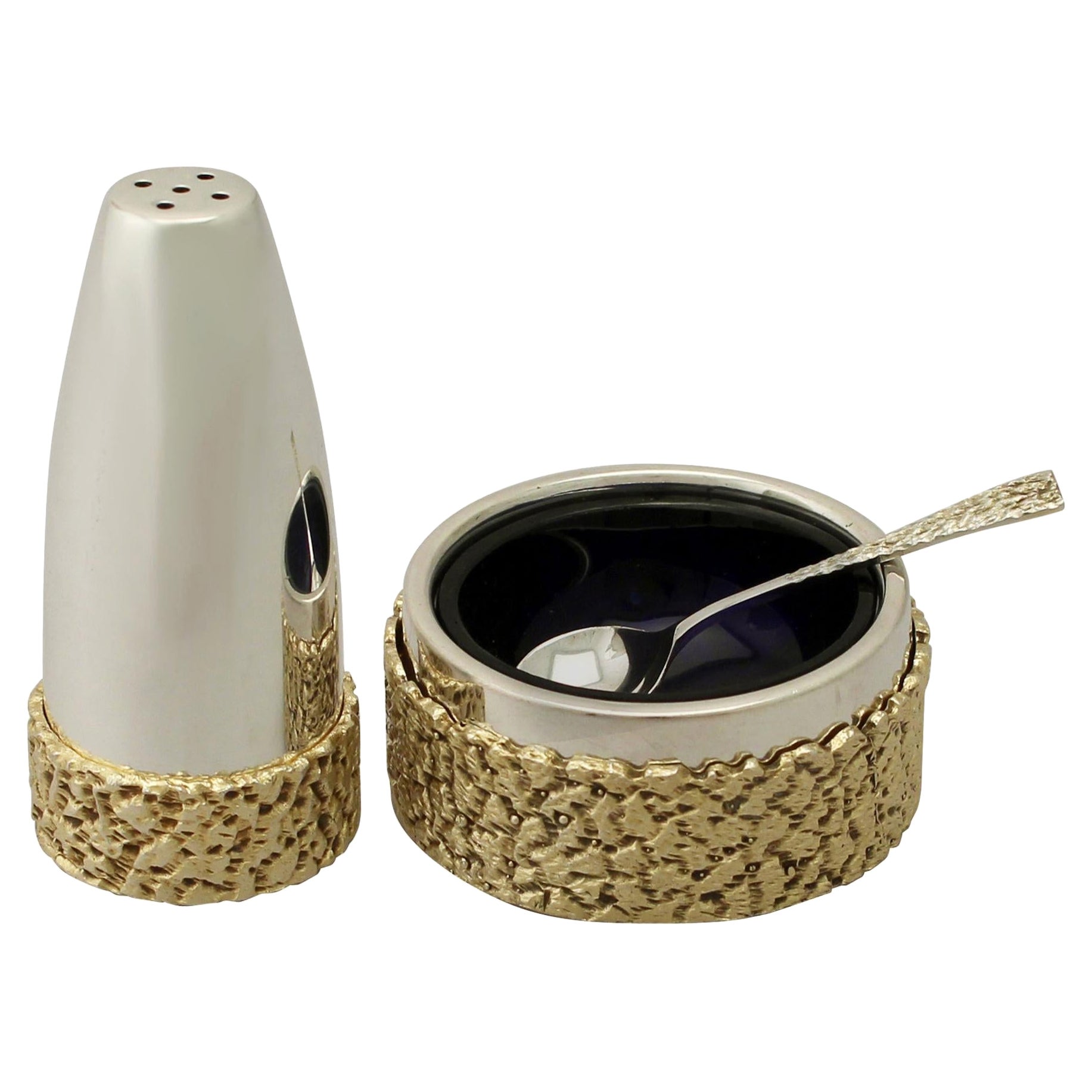 1819 Imposing French Sterling Silver Baccarat Crystal Bottles Condiment ...