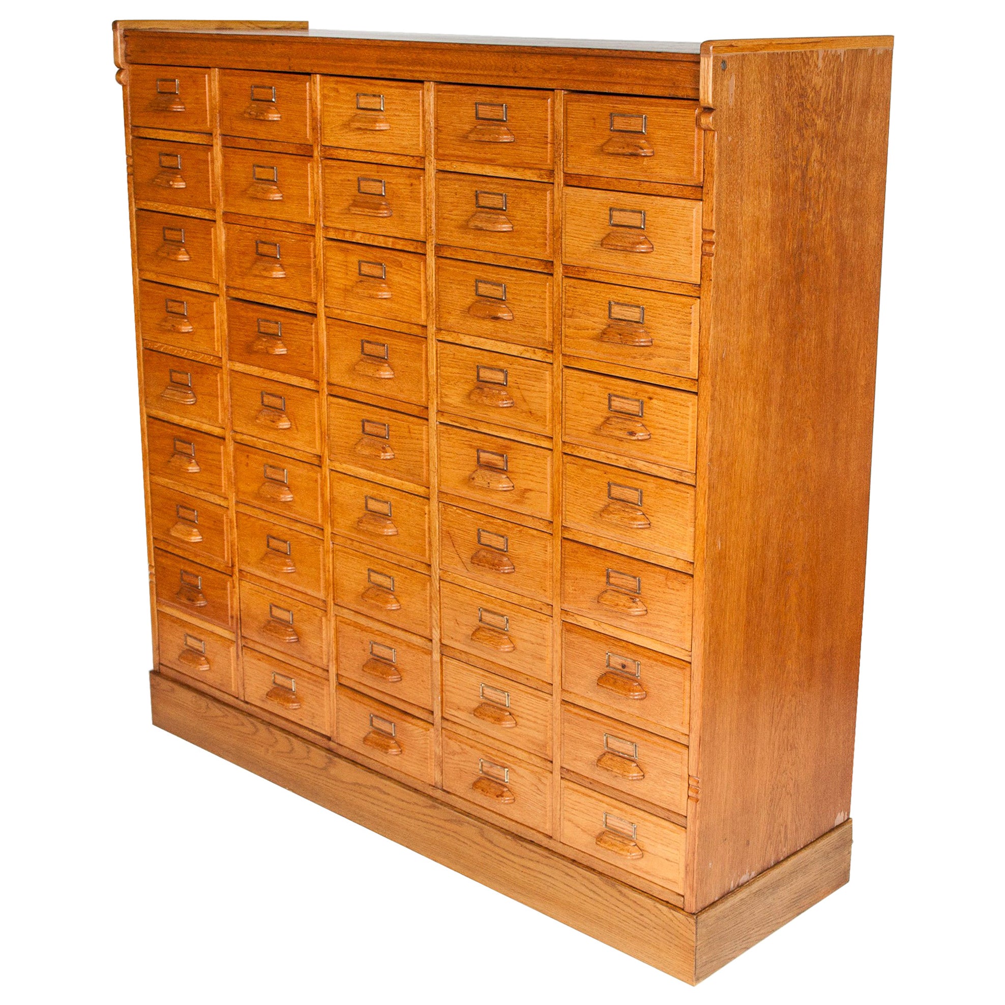 Antique Oak and Glass Haberdashery Display Cabinet at 1stDibs