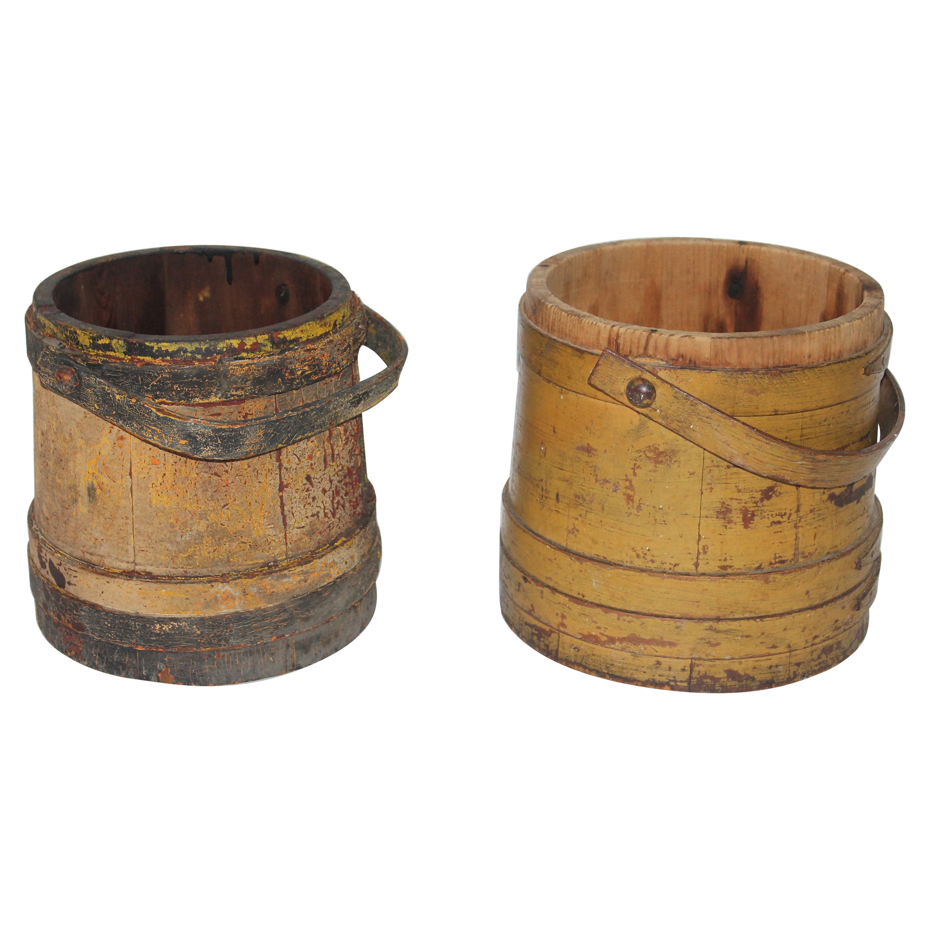19th Century Original Painted Lard Bucket For Sale at 1stDibs