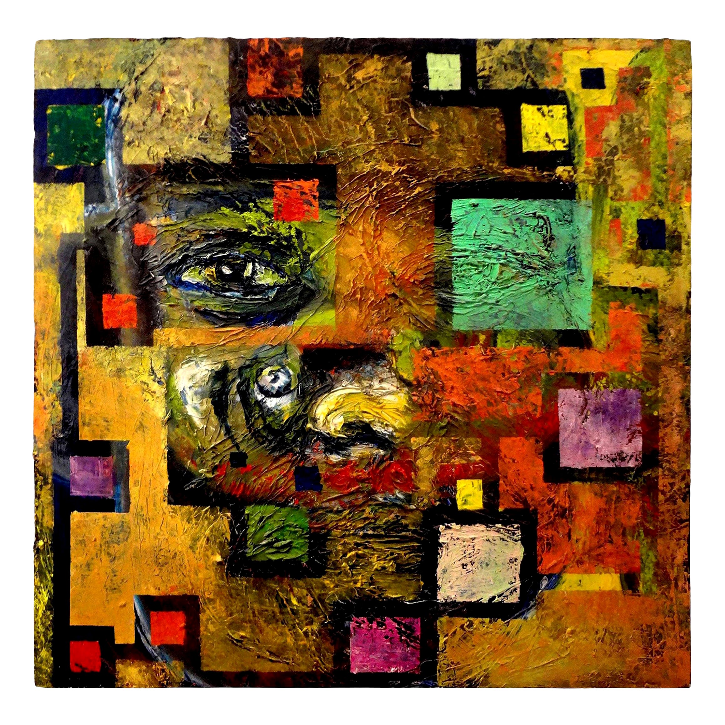 Cubist Oil Painting on Canvas For Sale at 1stDibs