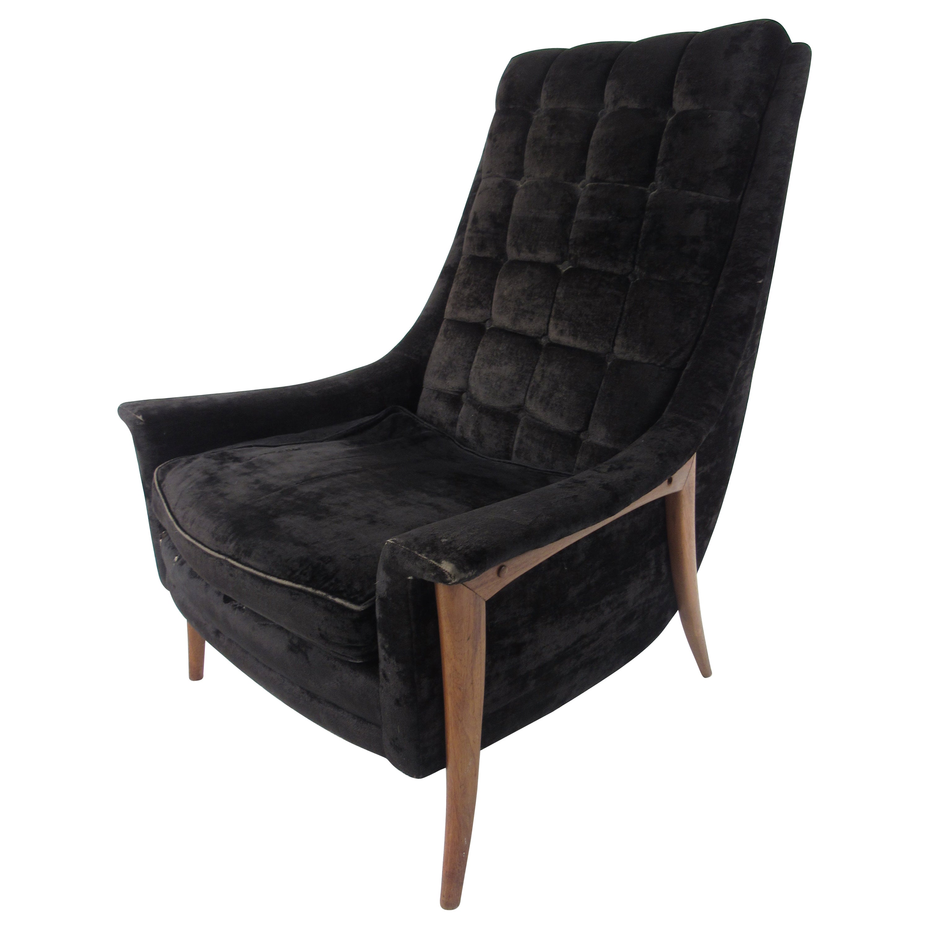 Danish Mid Century Modern Leather Recliner Lounge Chair at 1stDibs