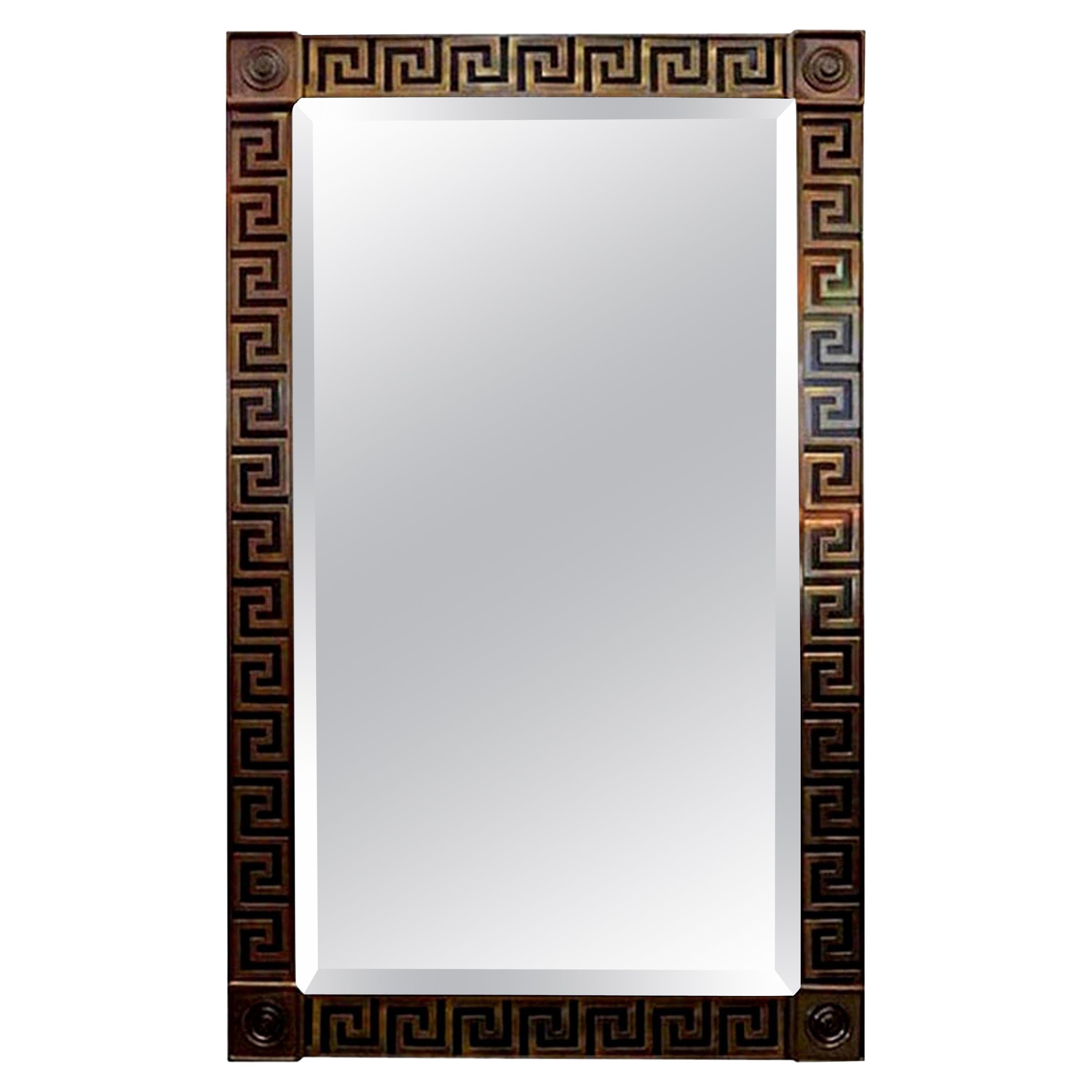 20th Century, Brass Greek Key Beveled Mirror by Mastercraft For Sale at ...