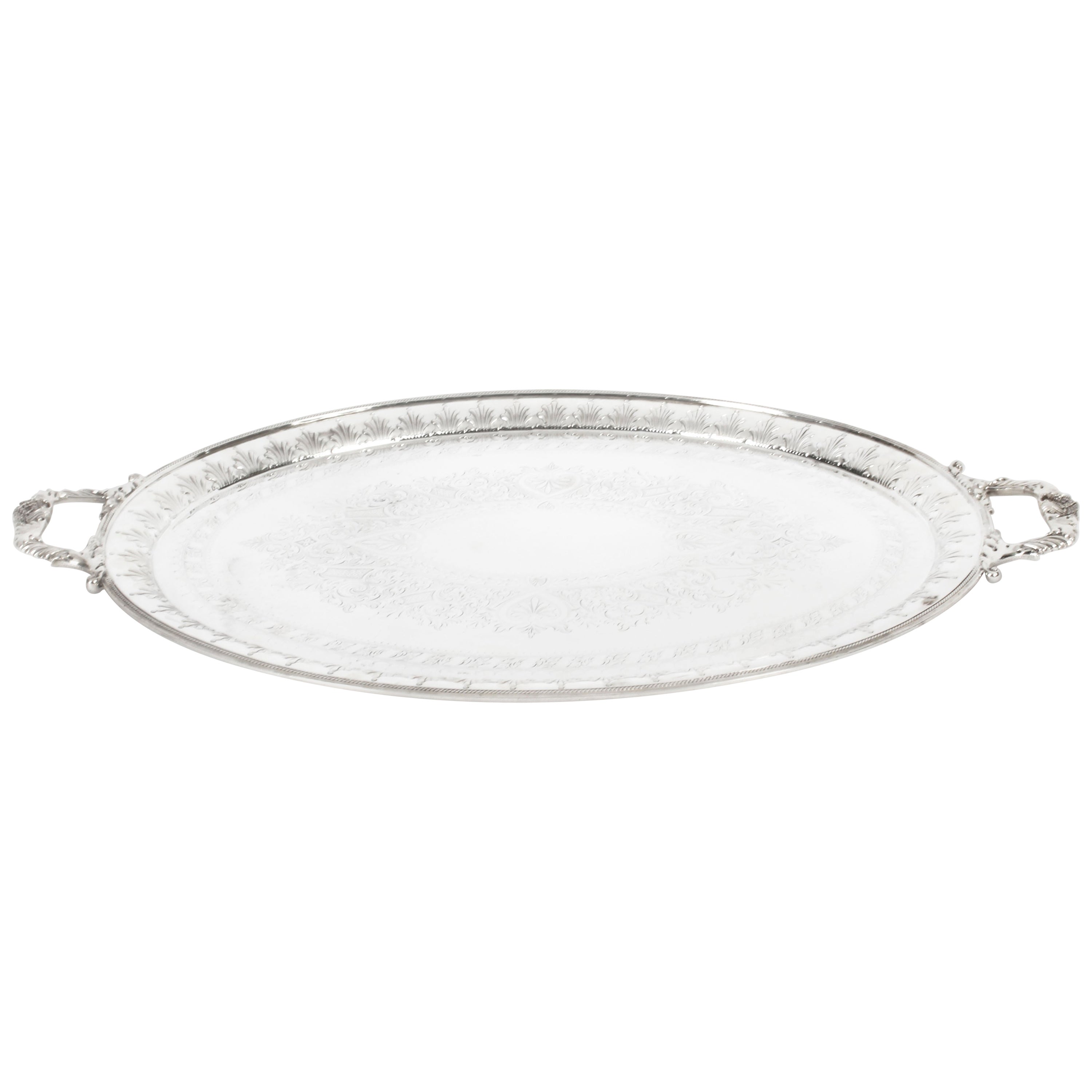 Antique Victorian Silver Plated Twin Handled Tray, 1880, 19th Century ...
