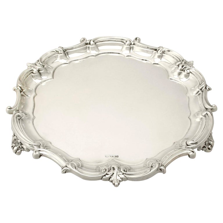 Antique George V Sterling Silver Salver by Mappin and Webb, 1912 at 1stDibs