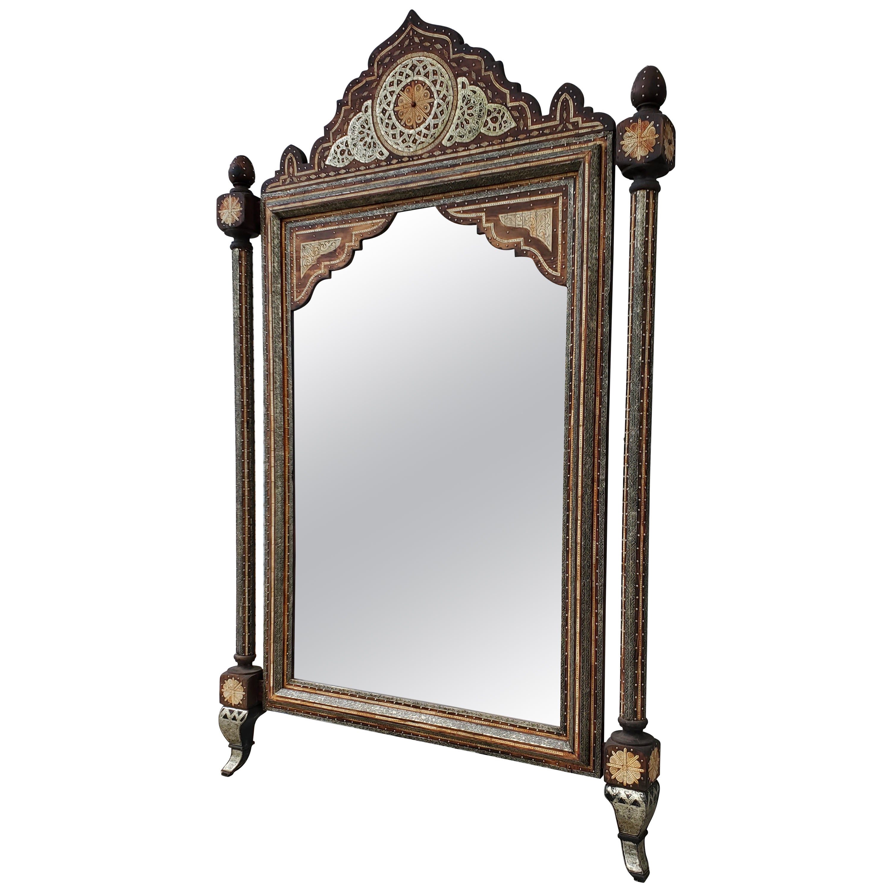 Beautiful Vintage Large Mother of Pearl Mirror For Sale at 1stDibs