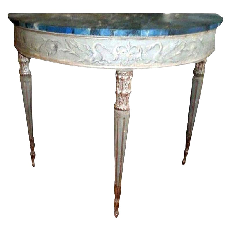 Painted French Parcel Gilt Console Table at 1stDibs