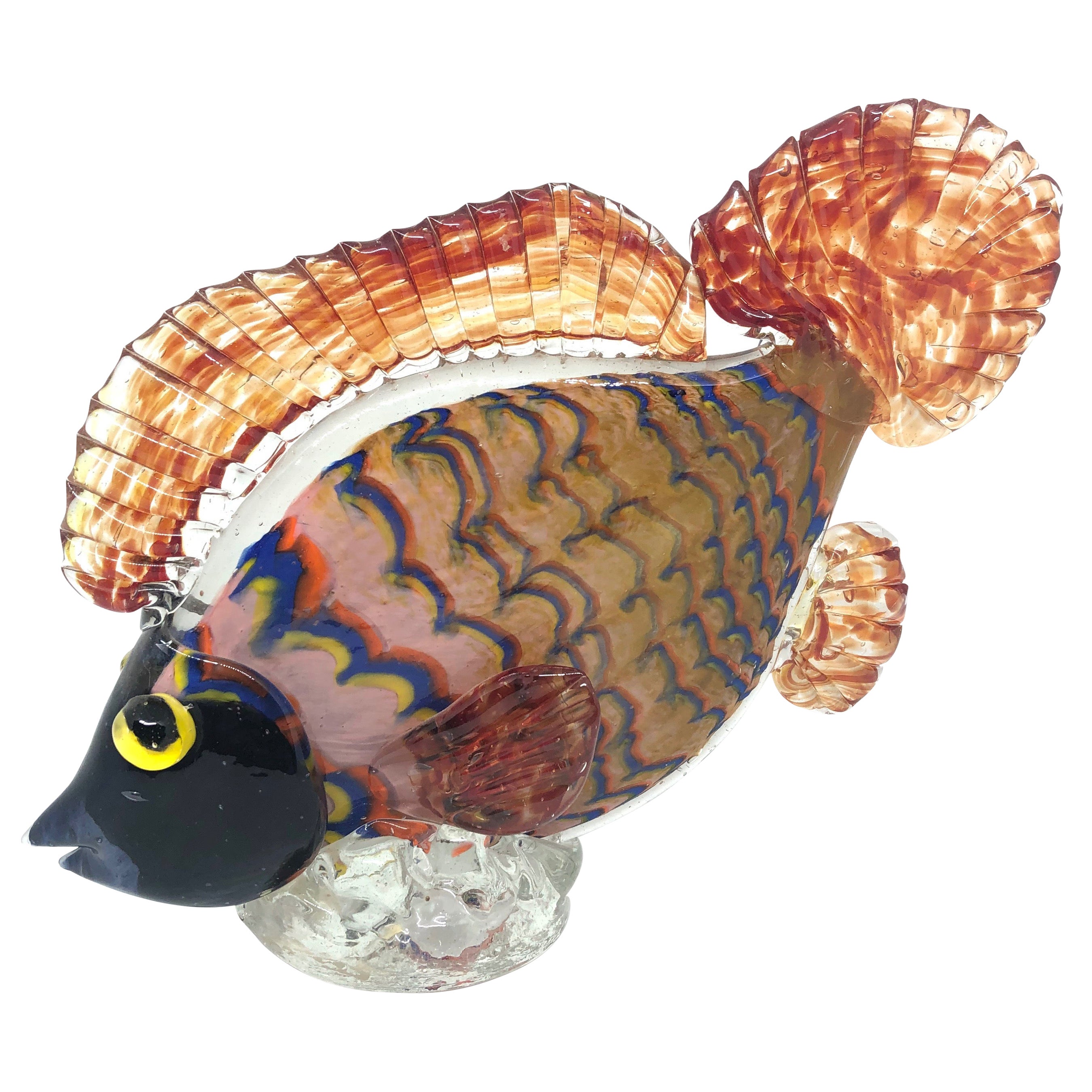 Colorful Caribbean Murano Glass Art Fish, Italy at 1stDibs