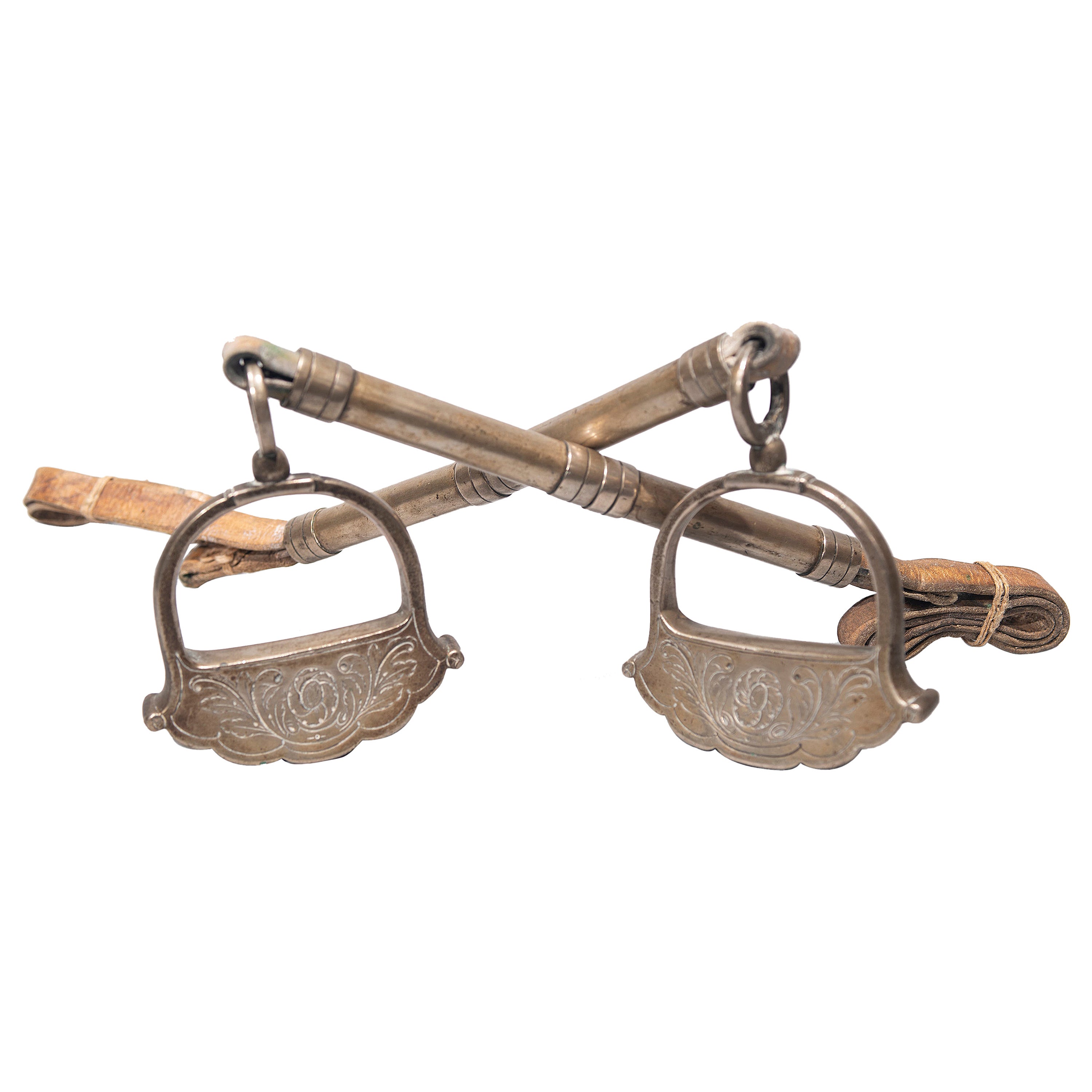Antique Leather Western Saddle Stirrup For Sale at 1stDibs