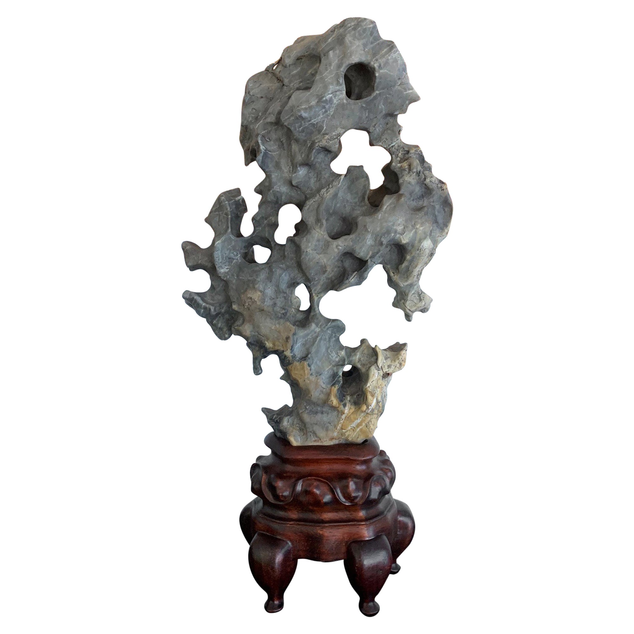 Fine Large Chinese Taihu Scholar Limestone Rock For Sale at 1stDibs