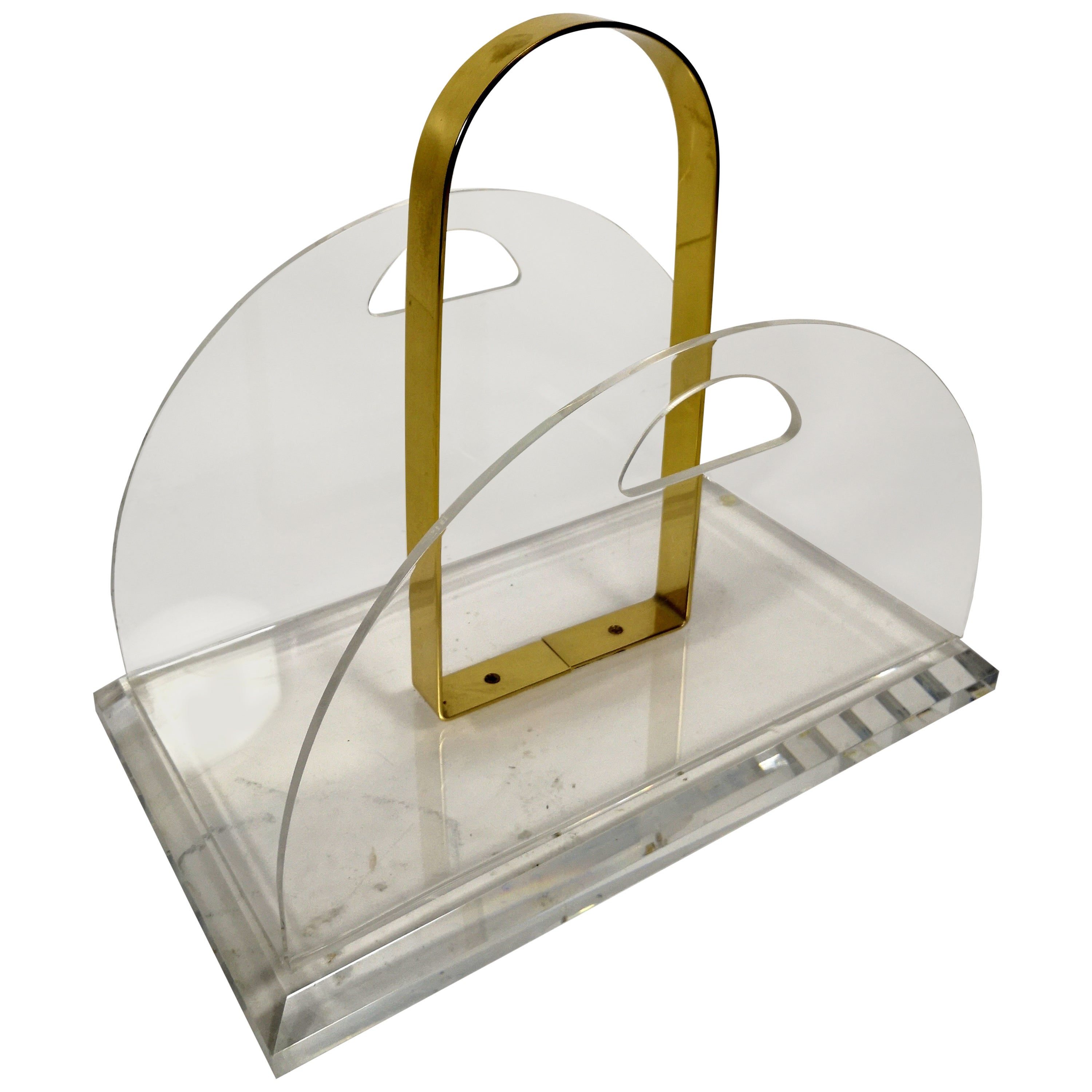 1970s Danish Modern Magazine Rack with Leather Sling at 1stDibs