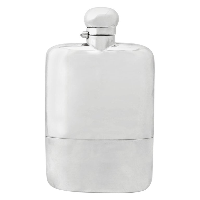 Stokes and Ireland Ltd Antique Sterling Silver Hip Flask For Sale at ...