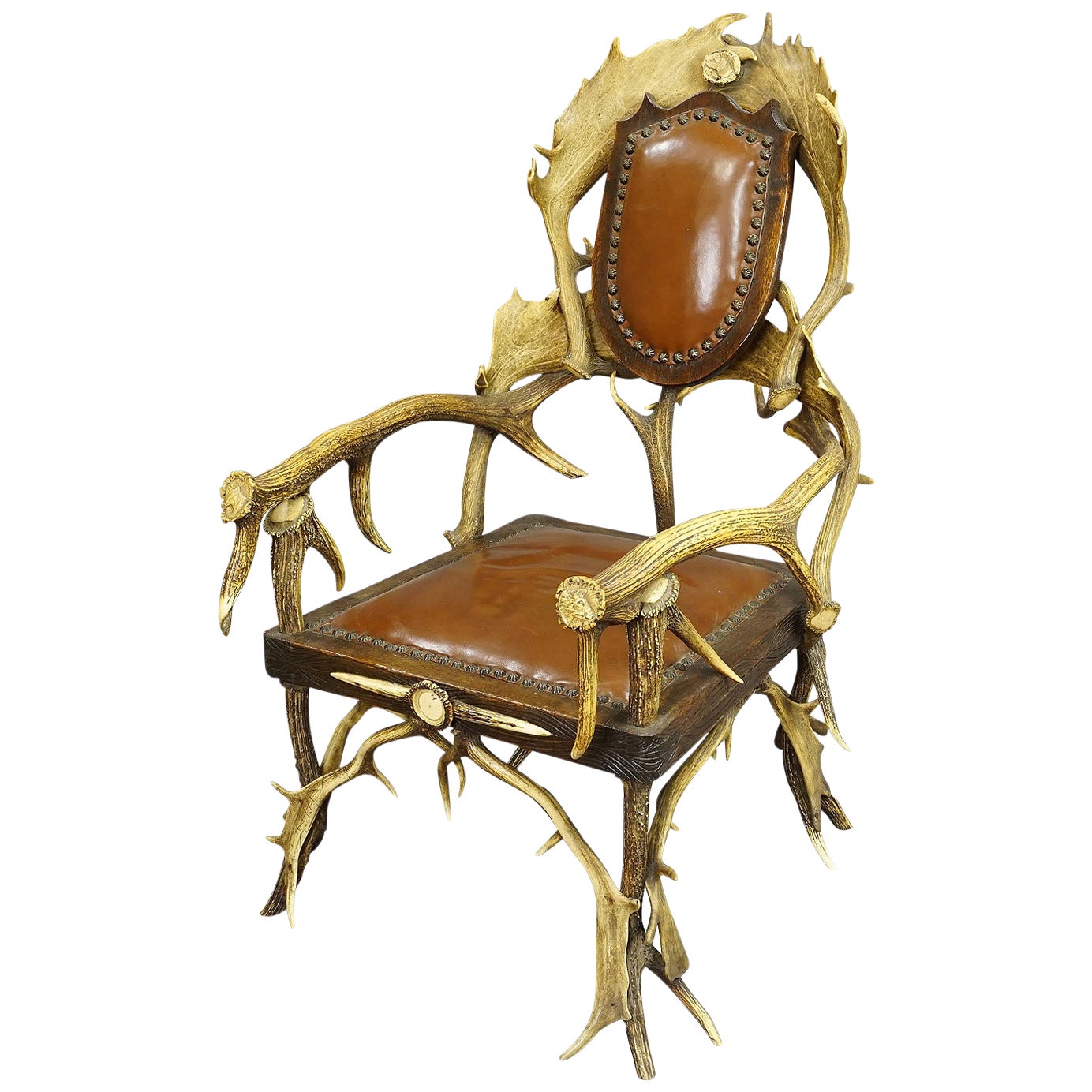 Grandiose Antique Moose Antler Chair, Austria, circa 1880 at 1stDibs